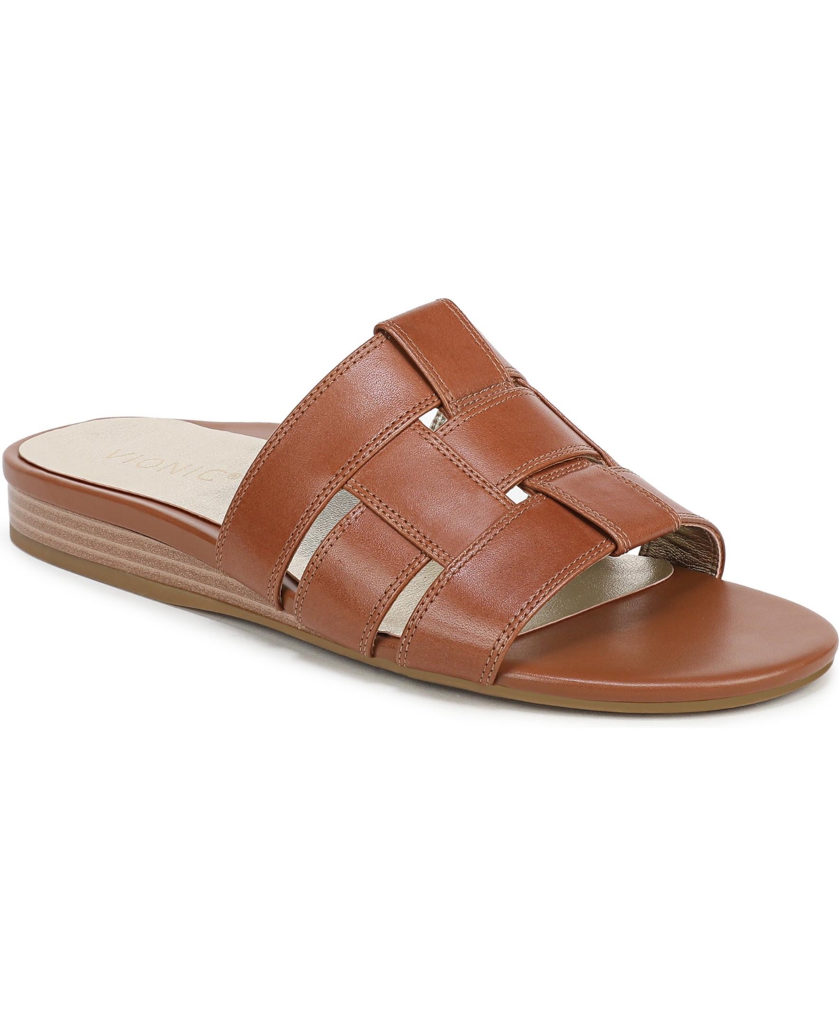 Click here for Vionic Womens Glendora Slide Sandals - Tan leather prices
