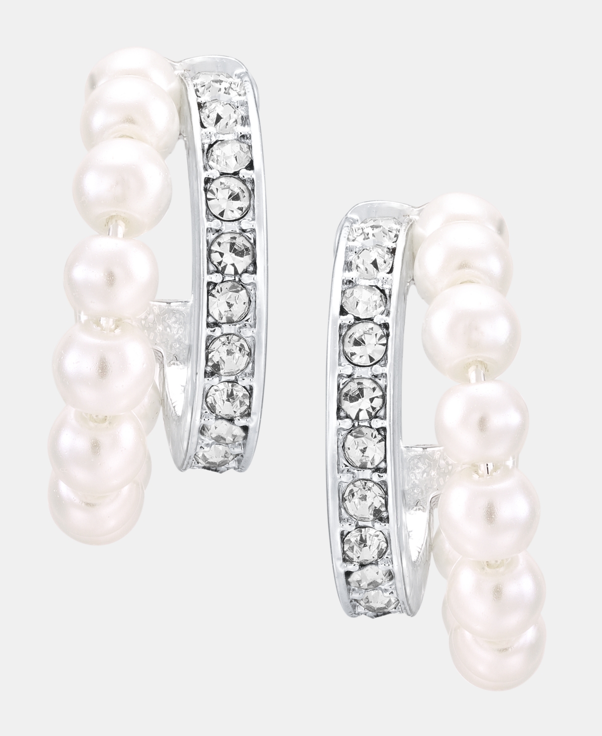 Click here for Anne Klein Silver-Tone Two-Row Imitation Pearl Hug... prices