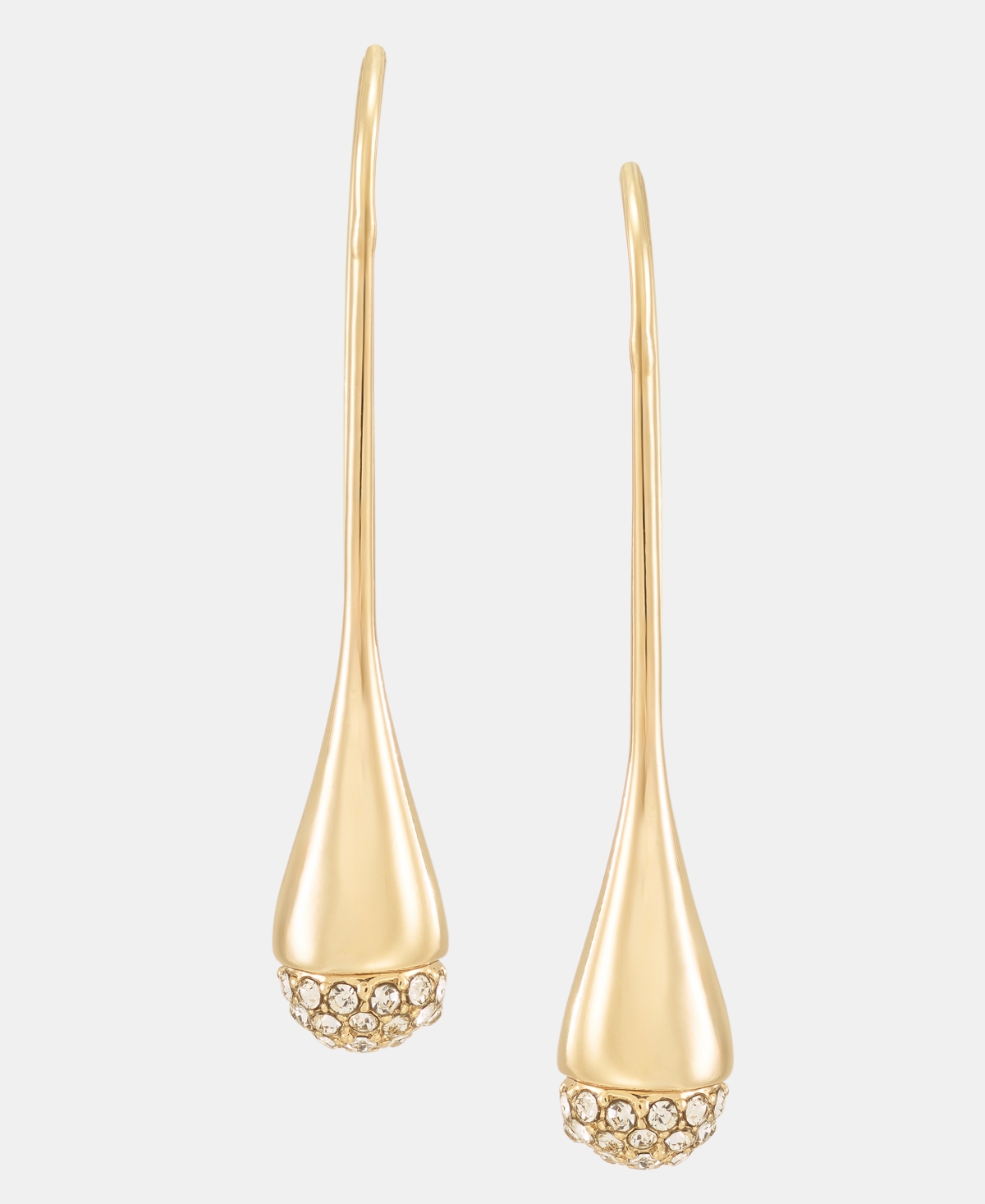 Click here for Dkny Gold-Tone Crystal Pave Beaded Threader Earrin... prices
