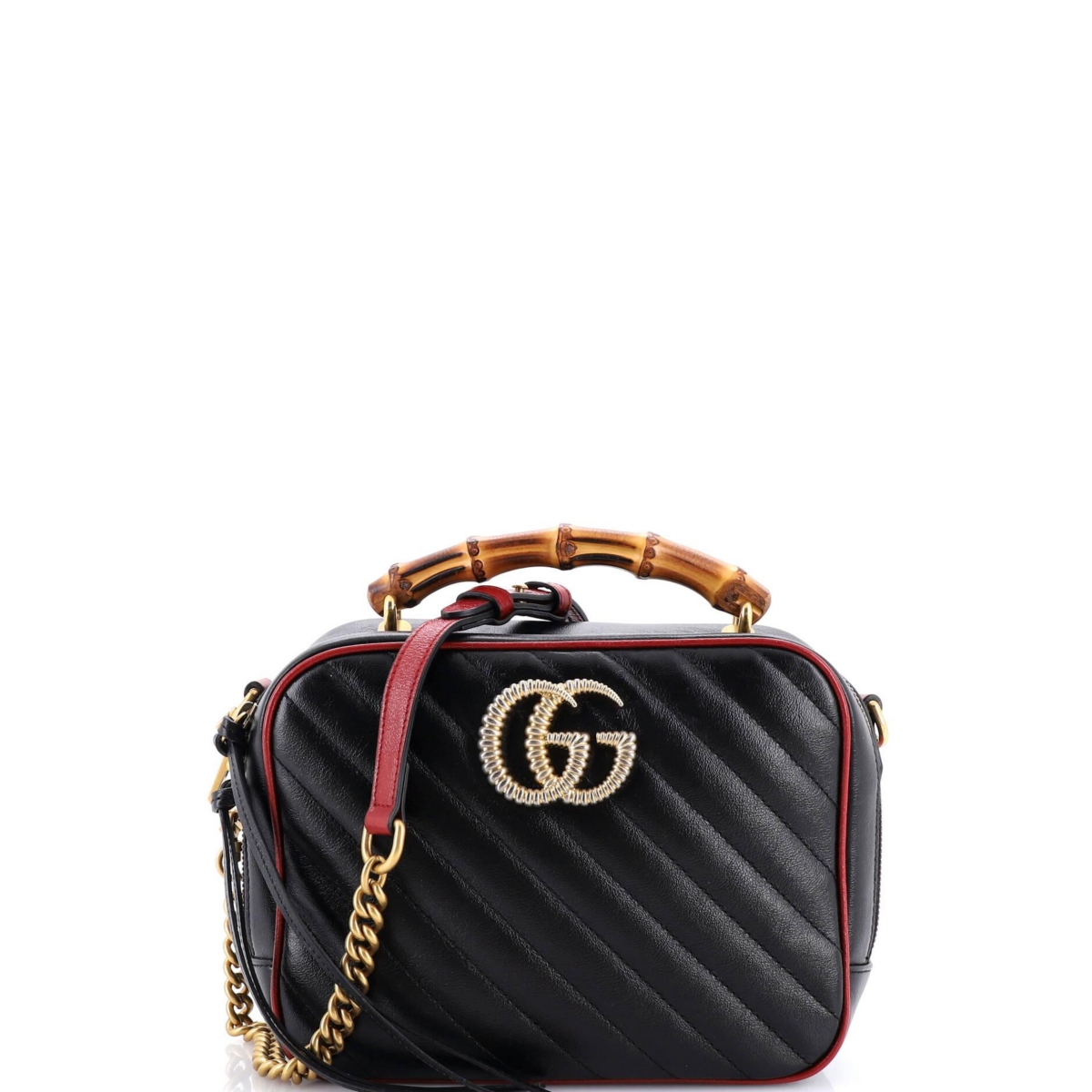 Click here for Pre-Owned Gucci Small Marmont Torchon Bamboo Camer... prices