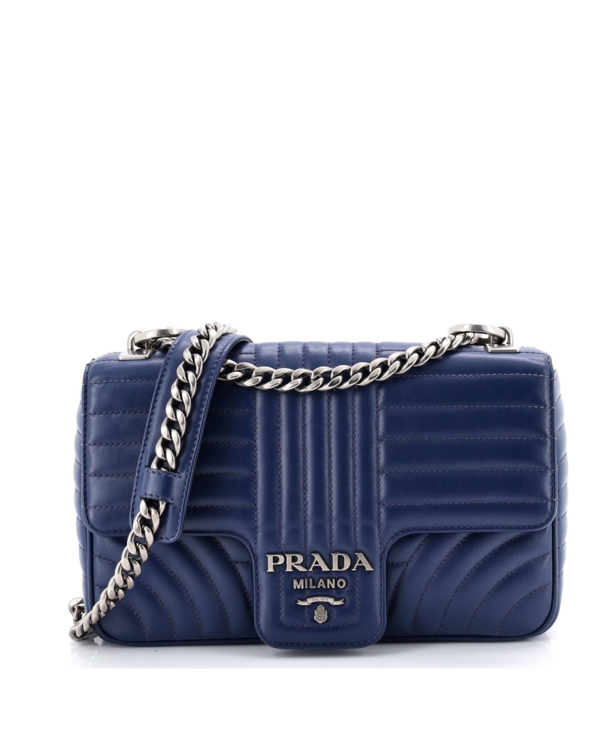 Click here for Pre-Owned Prada Medium Chain Flap Shoulder Bag Dia... prices