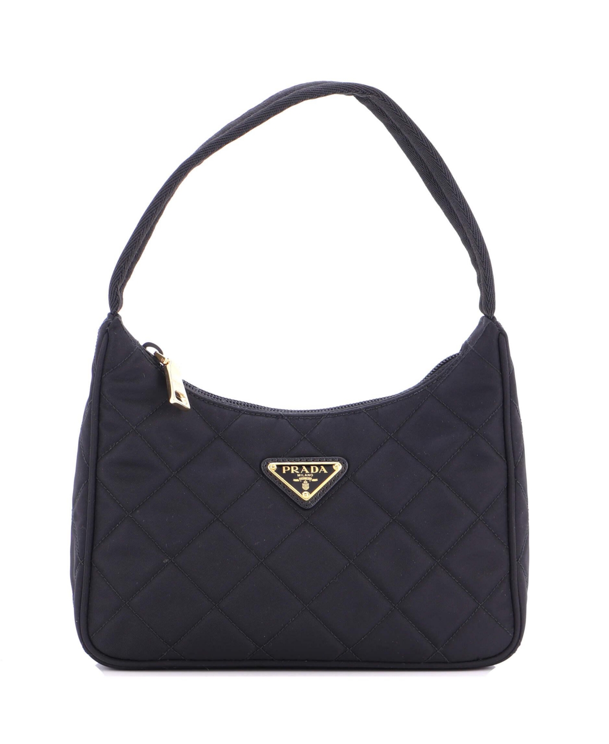 Click here for Pre-Owned Prada Small Hobo Quilted Tessuto - Black prices