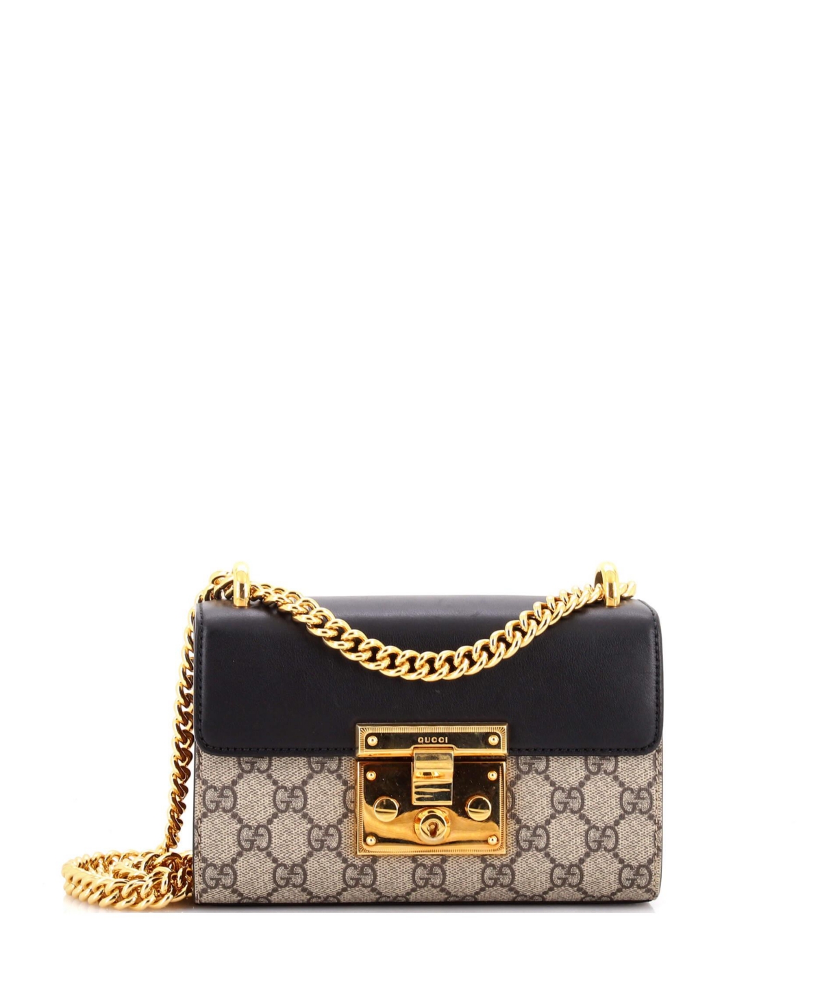 Click here for Pre-Owned Gucci Small Padlock Shoulder Bag Gg Coat... prices