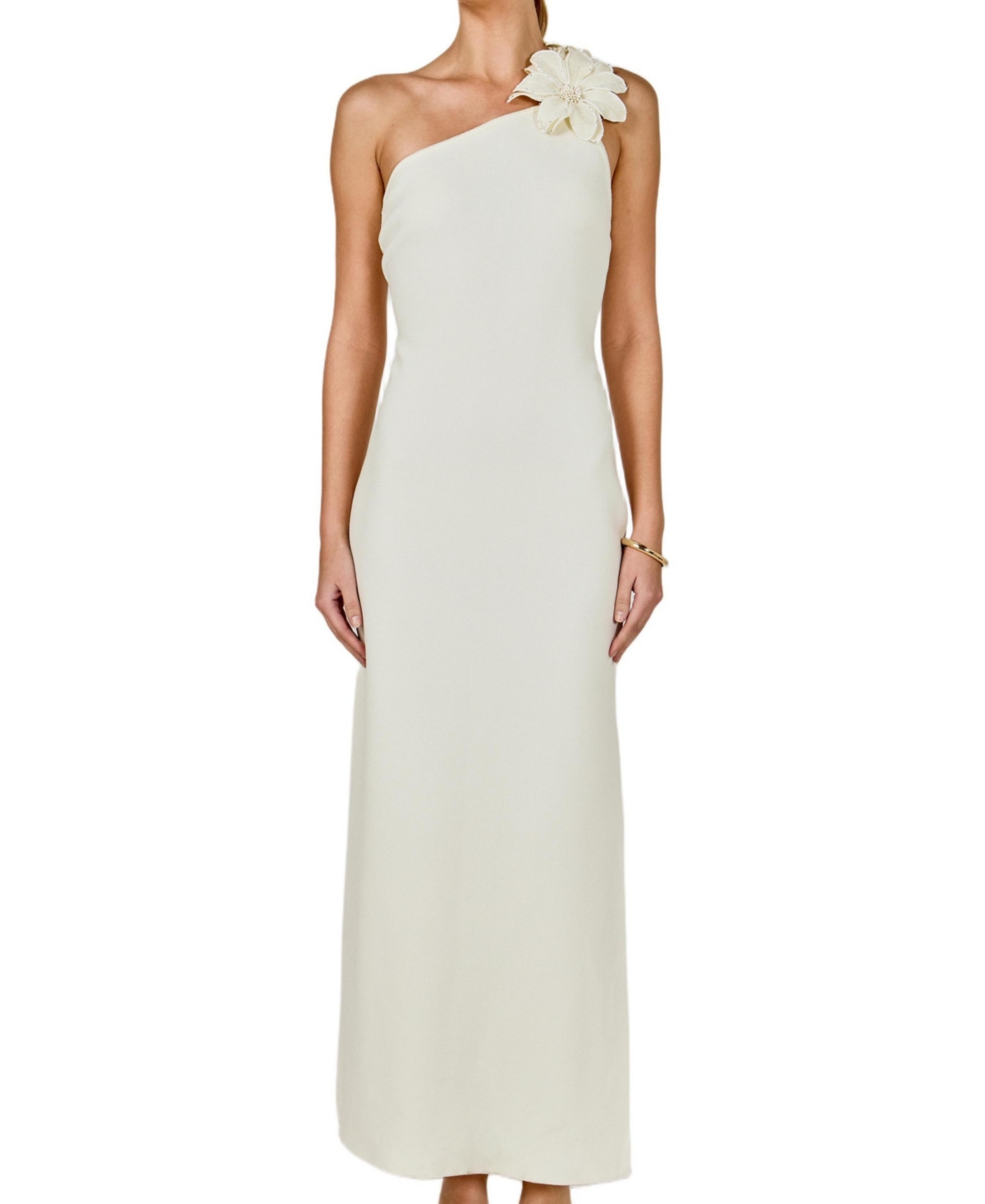 Click here for endless rose Womens Flower Detail One Shoulder Kni... prices