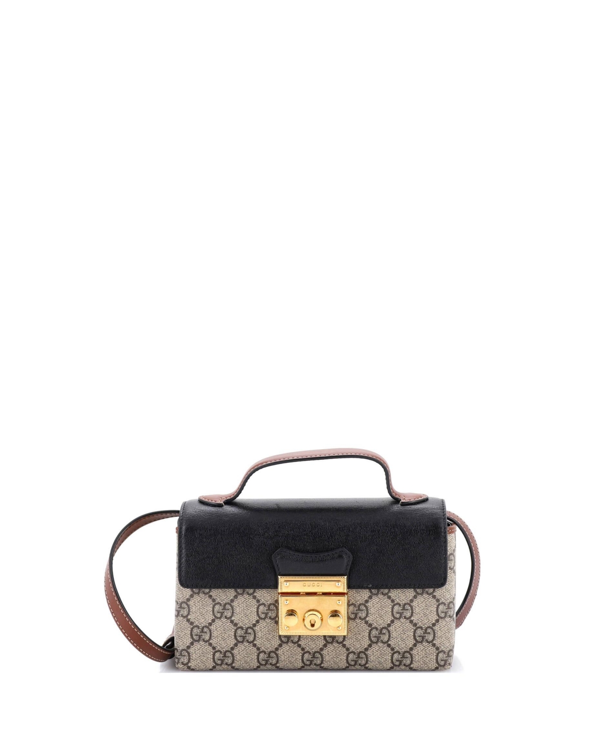 Click here for Pre-Owned Gucci Mini Padlock Top Handle Bag Gg Coa... prices