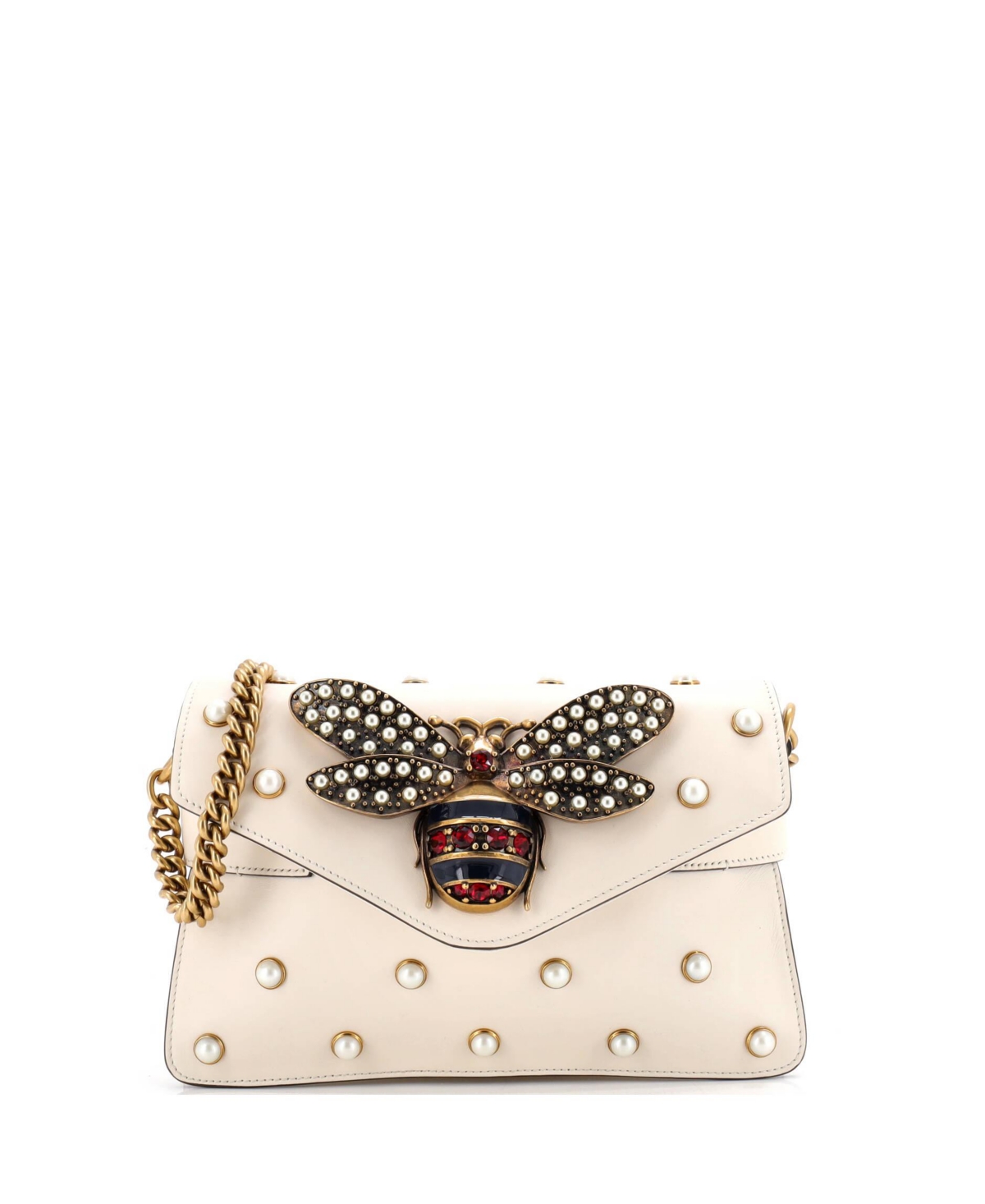 Click here for Pre-Owned Gucci Mini Broadway Pearly Bee Shoulder... prices