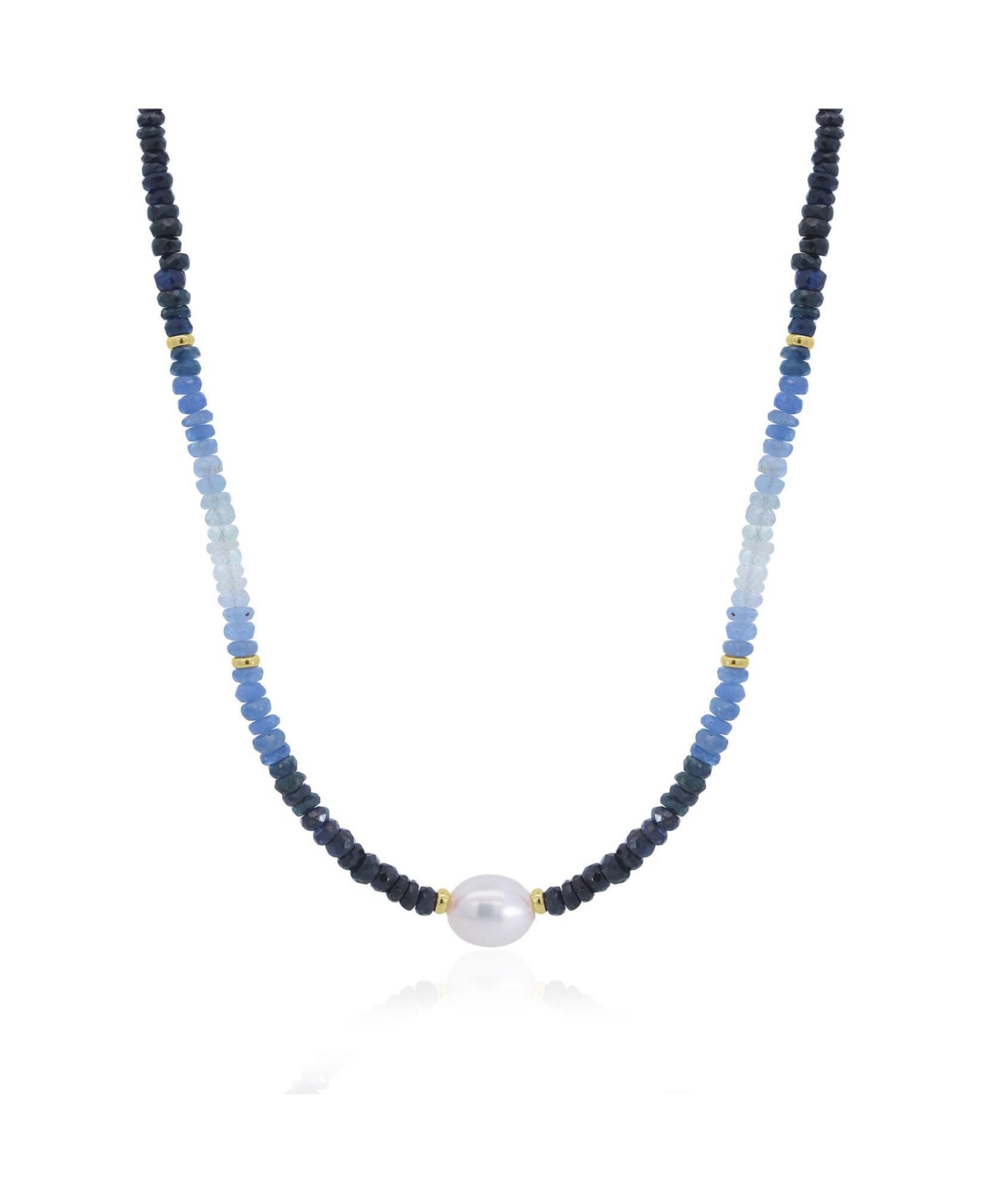 Click here for The Lovery Blue Sapphire Bead Pearl Necklace 14K Y... prices