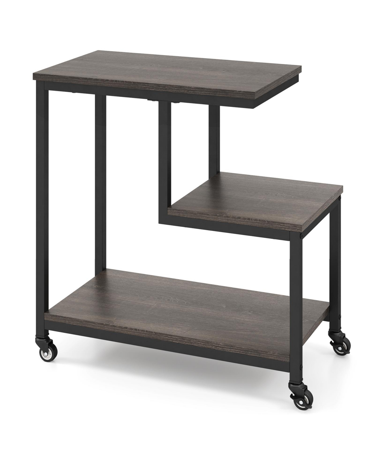 Click here for Sugift G Shaped Three Tier Mobile End Table with O... prices