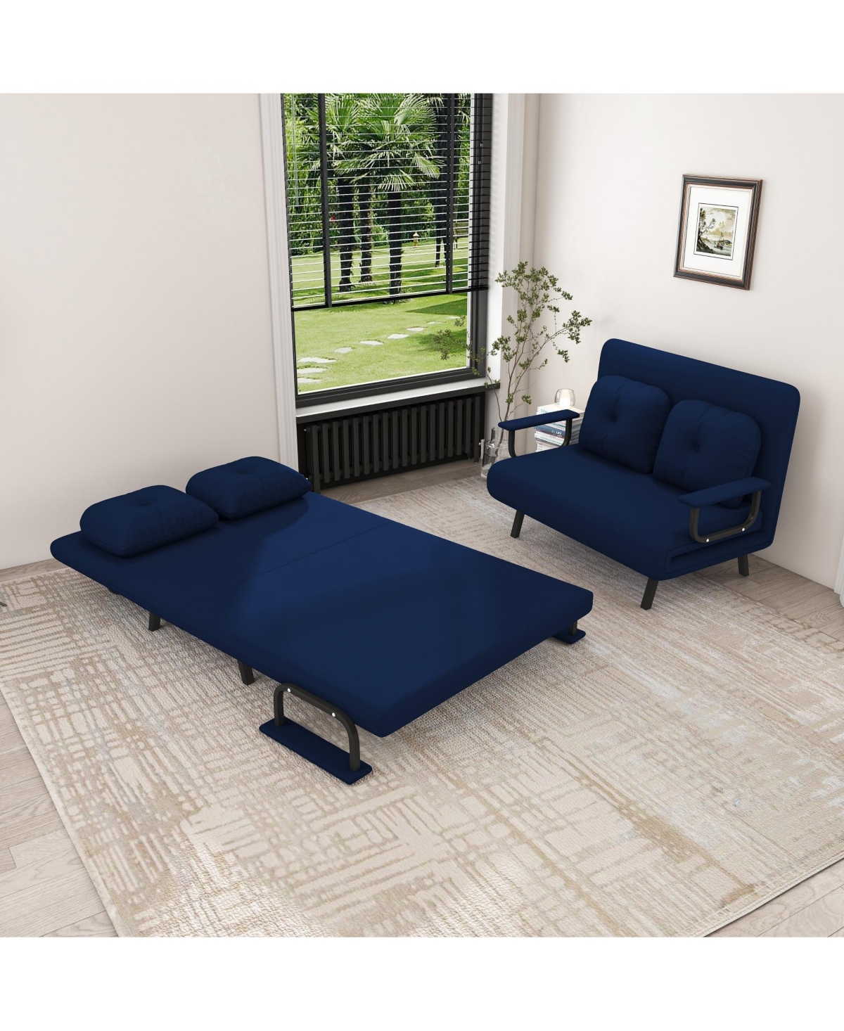 Click here for Rainsken Corduroy Convertible Loveseat Sofa Bed wi... prices