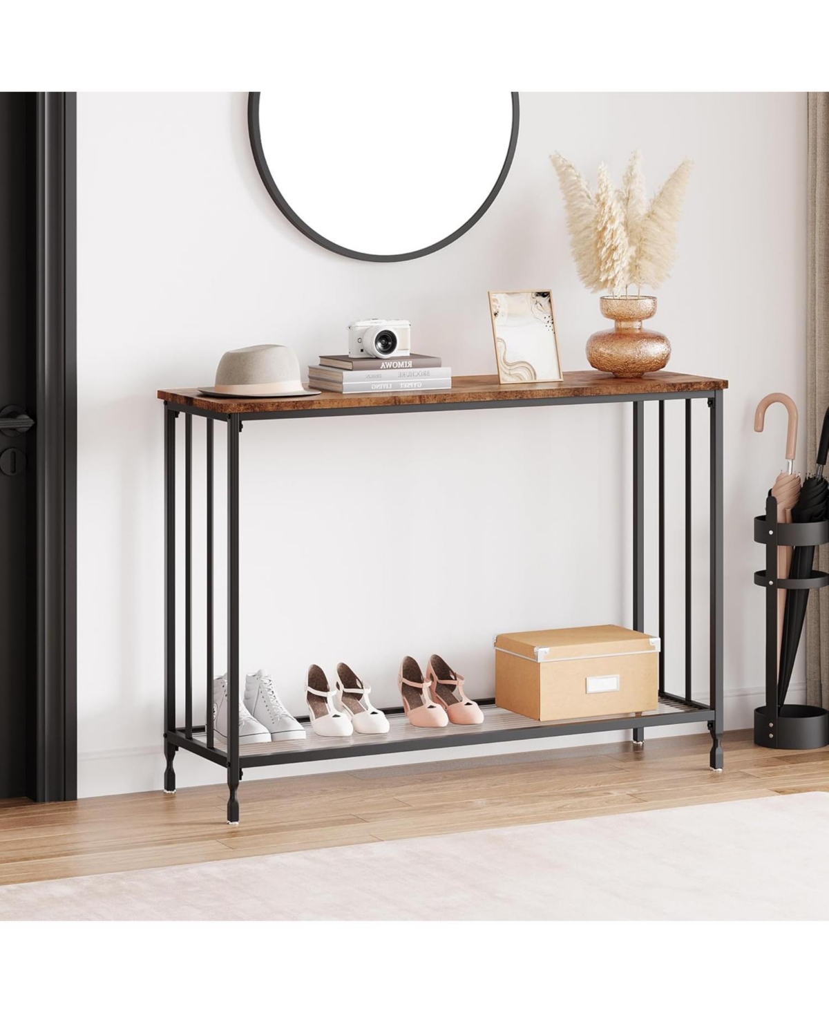 Click here for gaomon 2-Tier Industrial Console Table with Shelve... prices