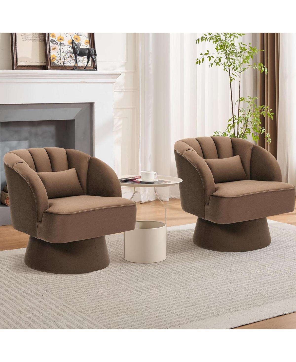 Click here for gaomon Swivel Barrel Chair  Velvet Upholstered Mod... prices