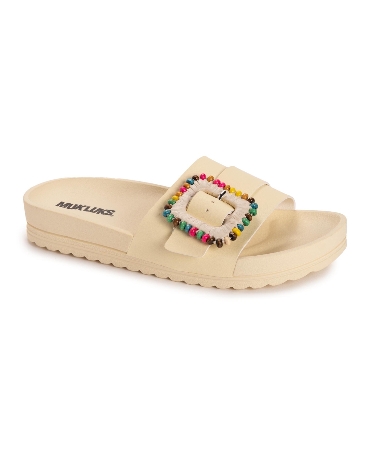 Click here for Muk Luks Womens Grand Colette Sandal - Vanilla cus... prices