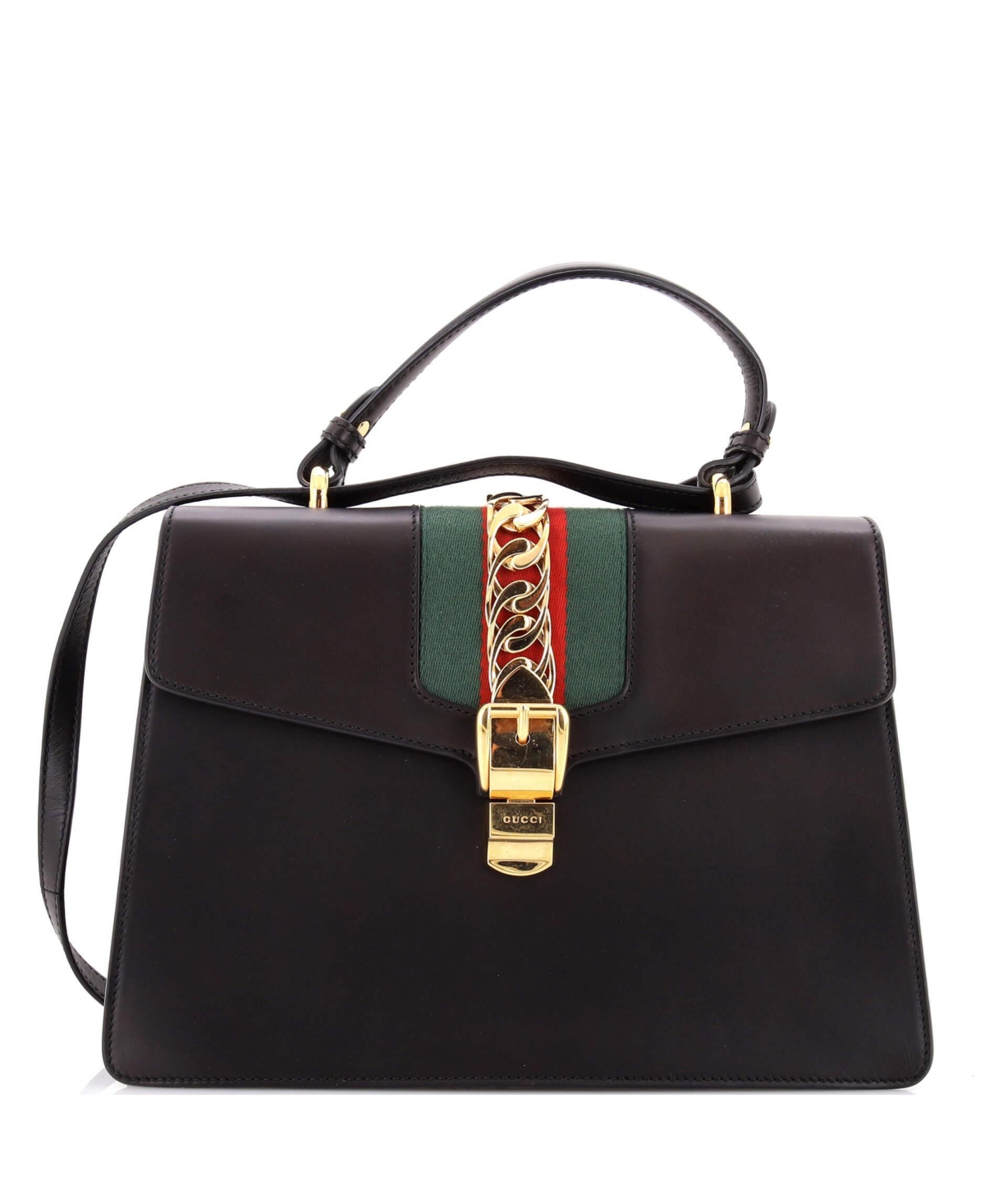 Click here for Pre-Owned Gucci Medium Sylvie Top Handle Bag Leath... prices