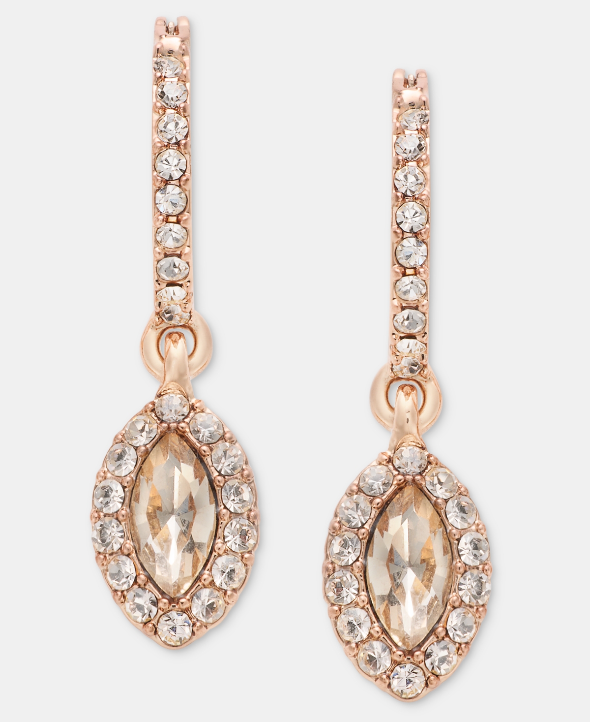 Click here for Givenchy Pave & Stone Charm Hoop Earrings - Dark P... prices