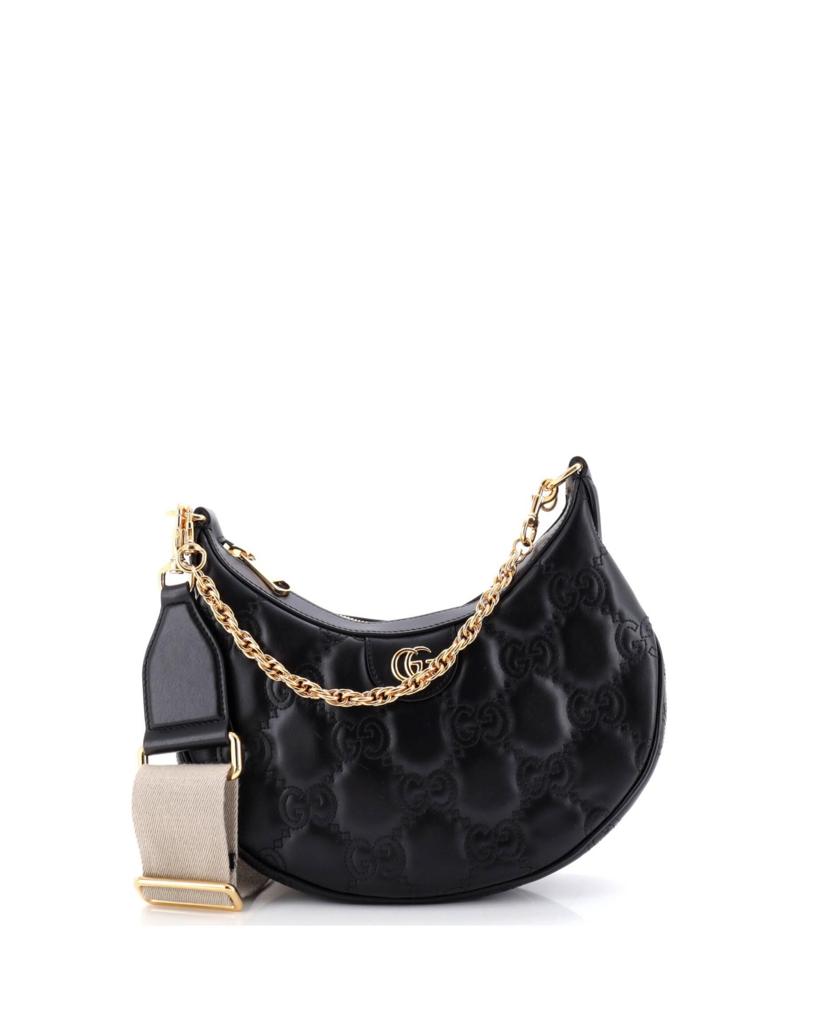 Click here for Pre-Owned Gucci Small Half Moon Hobo Gg Matelasse... prices