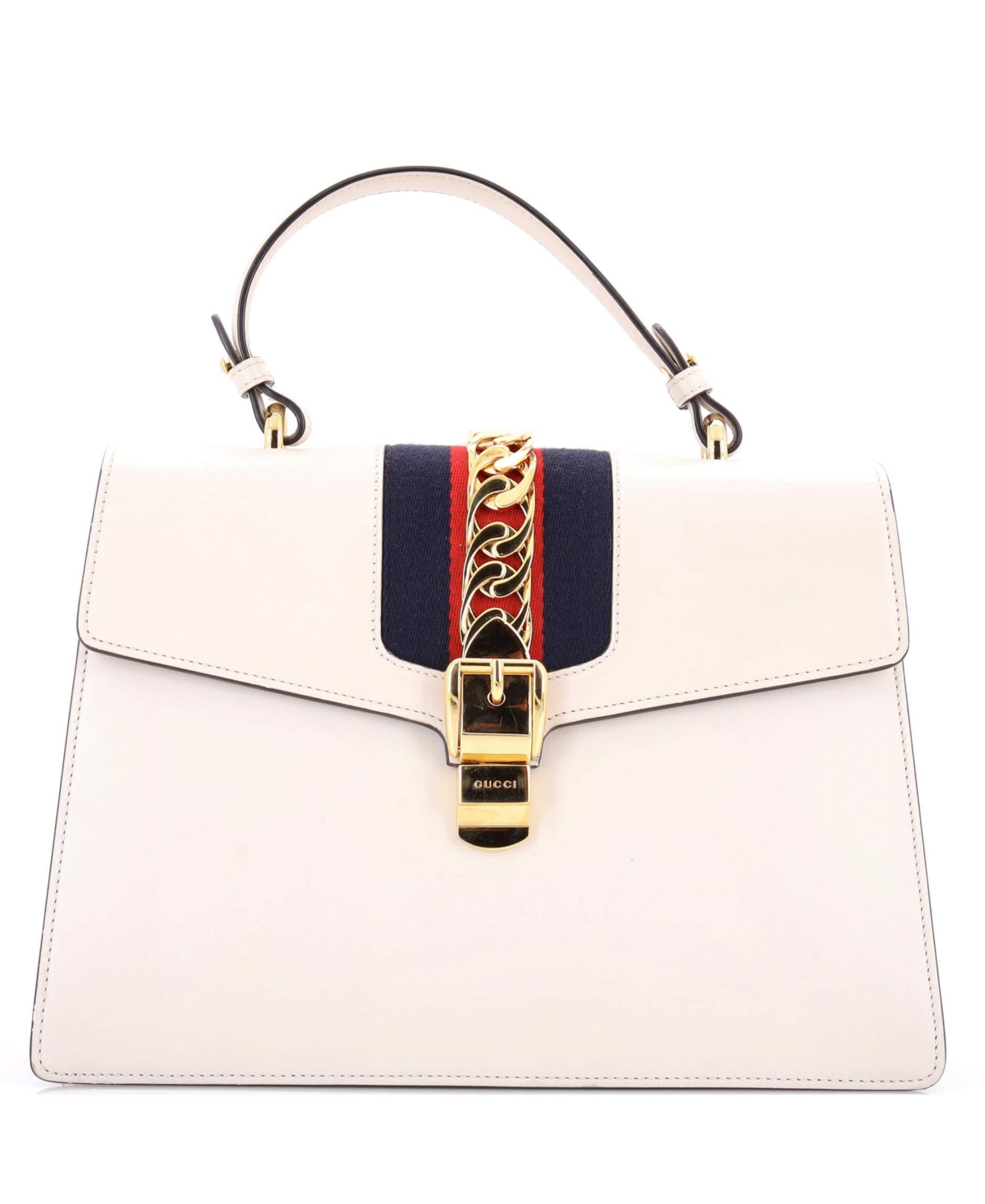 Click here for Pre-Owned Gucci Medium Sylvie Top Handle Bag Leath... prices