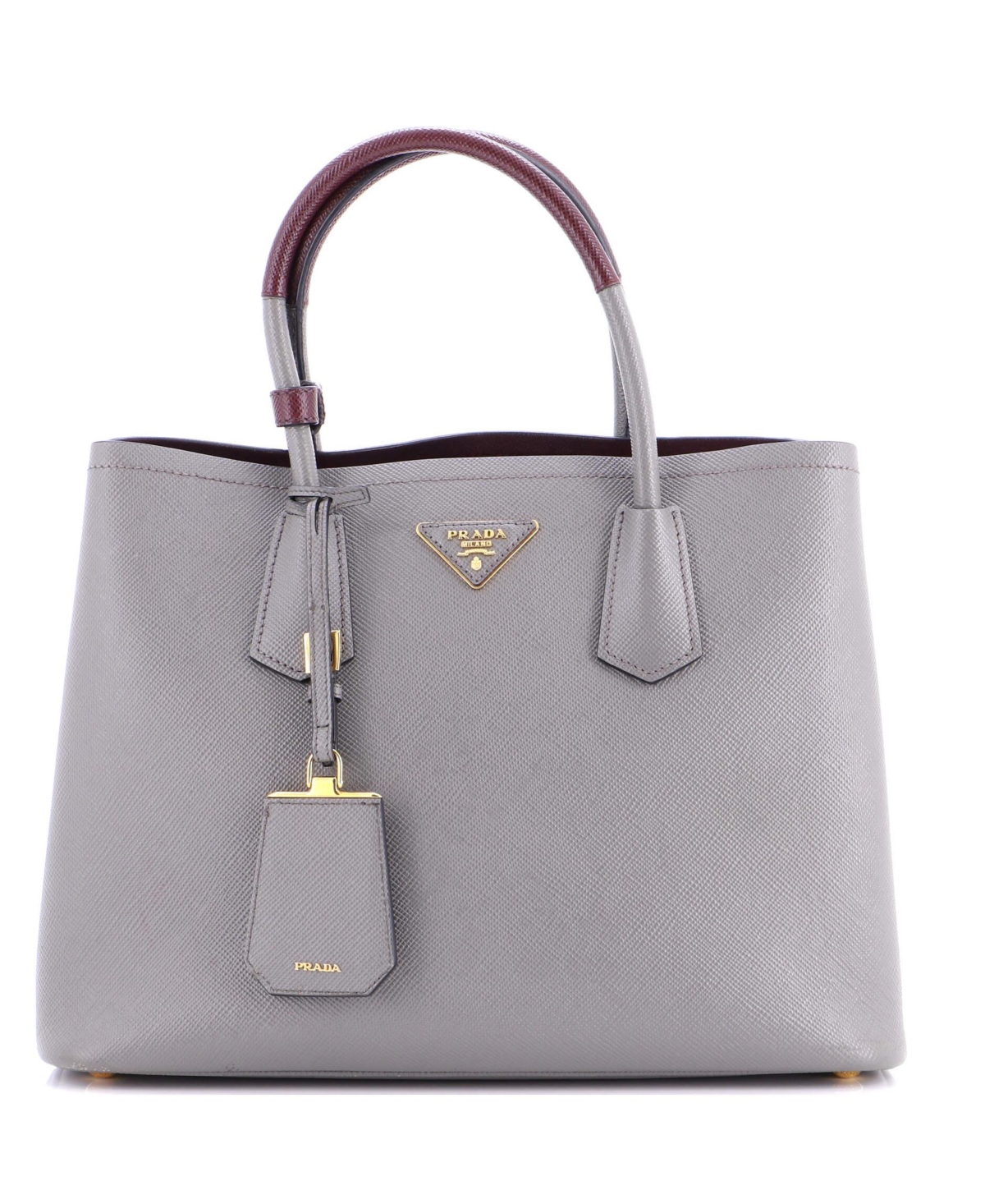 Click here for Pre-Owned Prada Medium Cuir Double Tote Saffiano L... prices