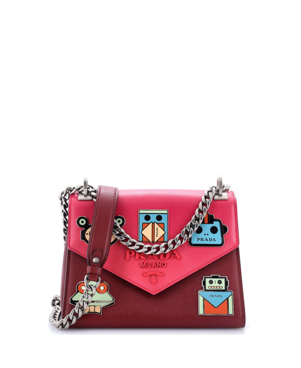 Click here for Pre-Owned Prada Small Robot Patches Envelope Flap... prices