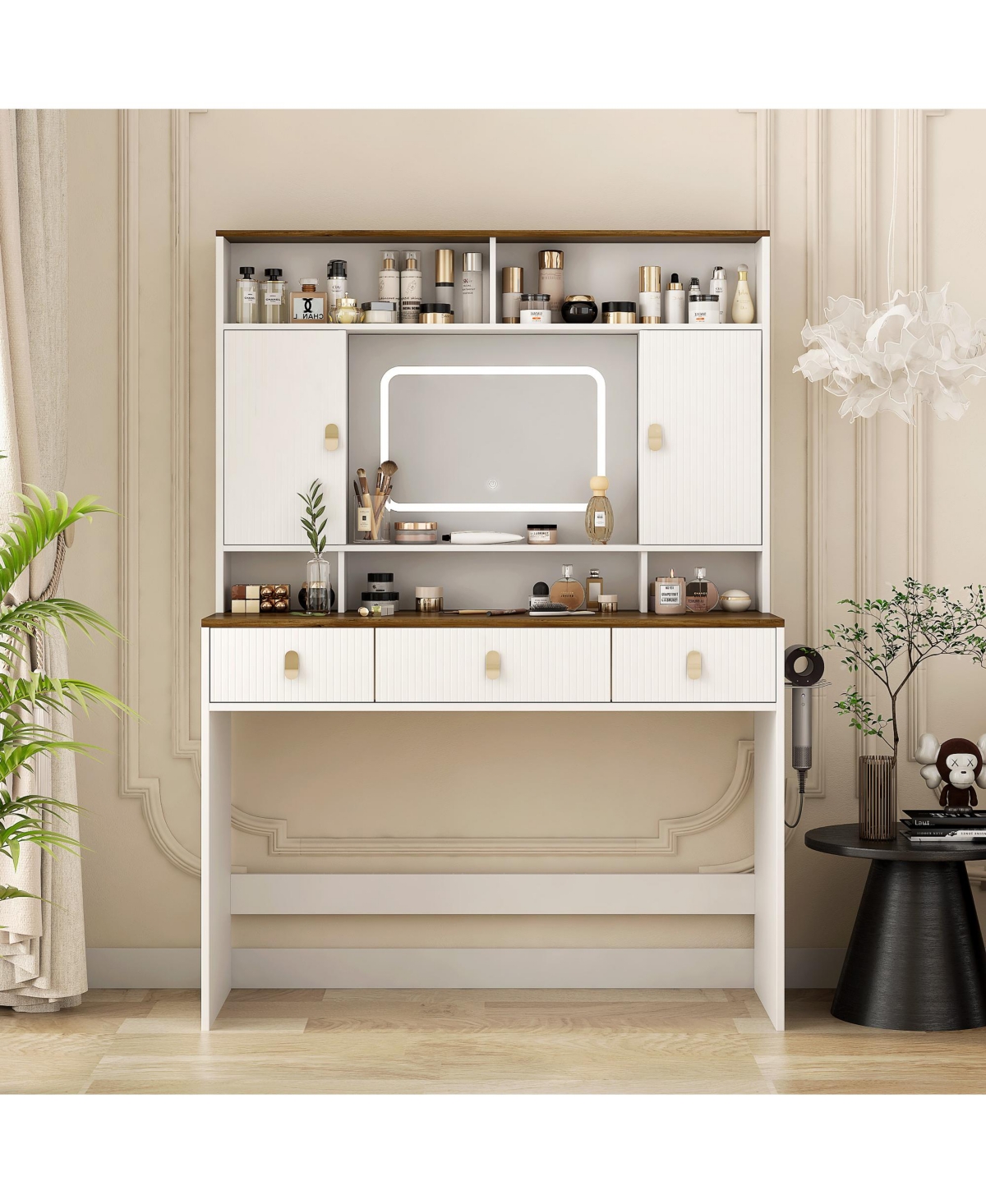 Click here for Rainsken Farmhouse Makeup Vanity Desk - 43" W... prices