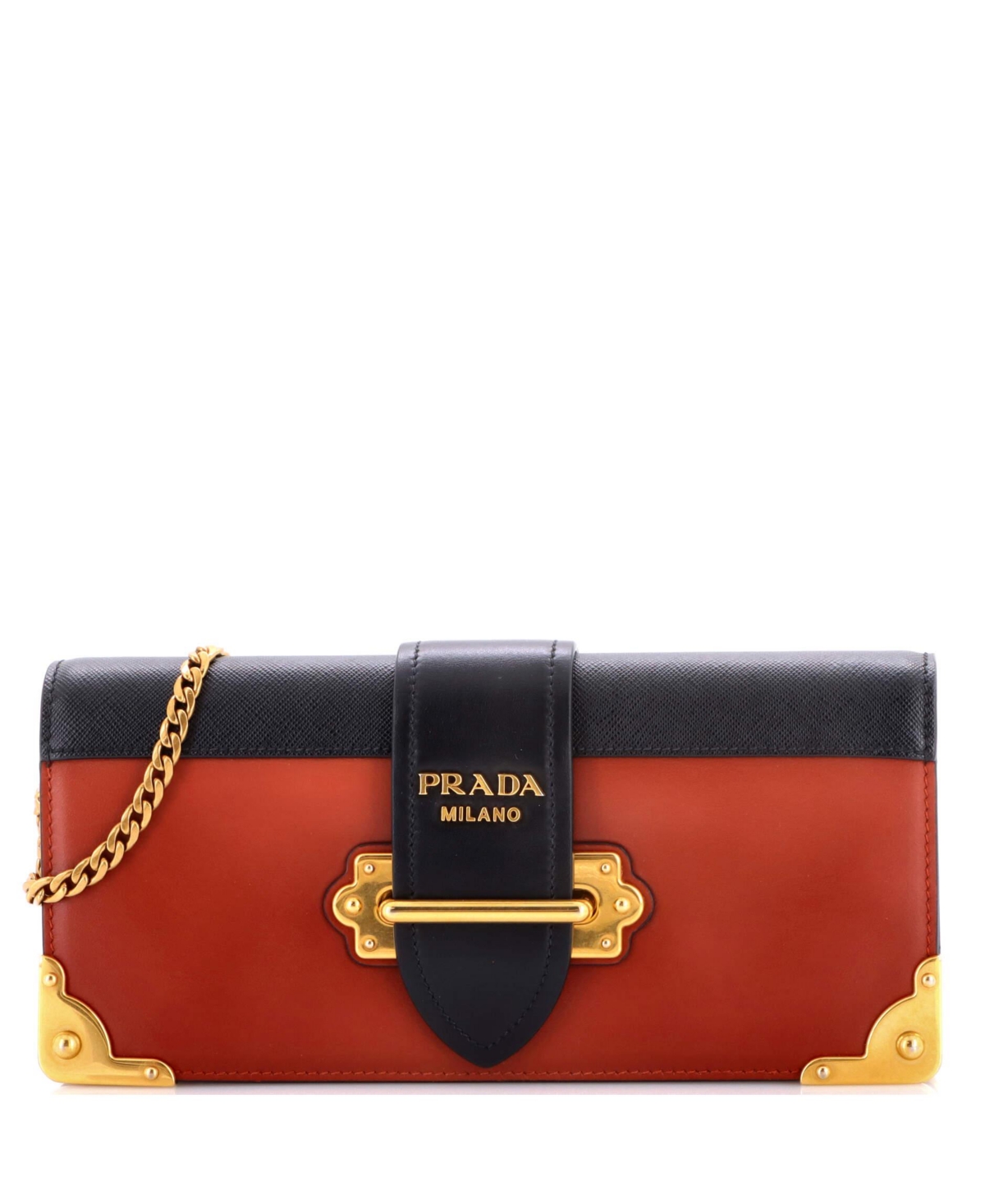 Click here for Pre-Owned Prada Cahier Chain Clutch City Calf and... prices