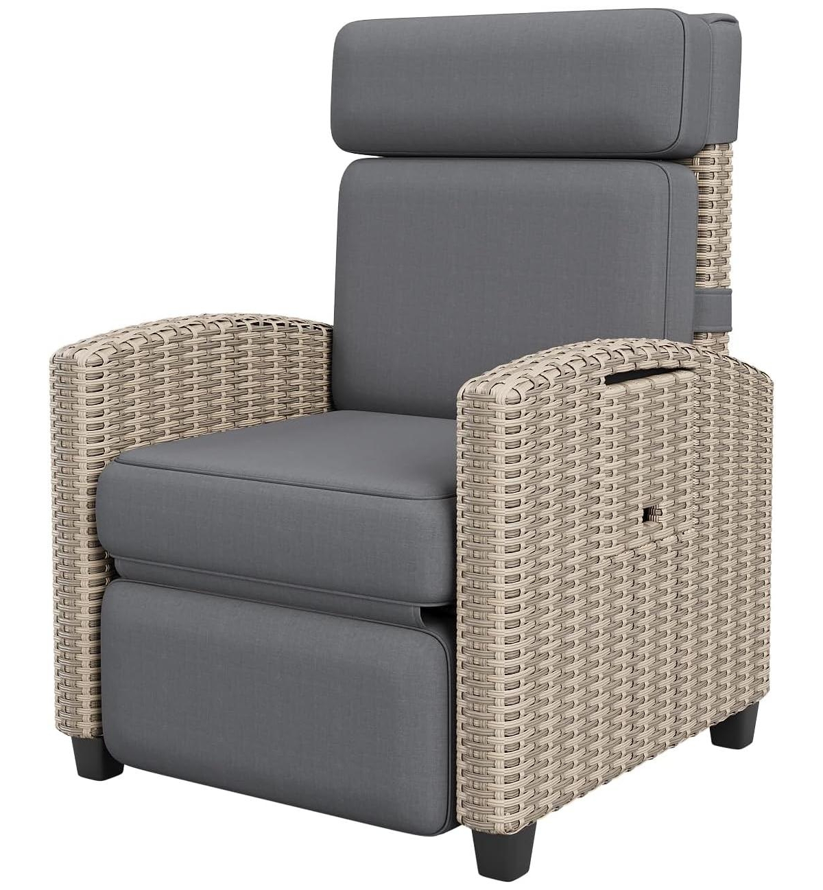 Click here for gaomon Pe Wicker Outdoor Recliner Lounge Chair wit... prices