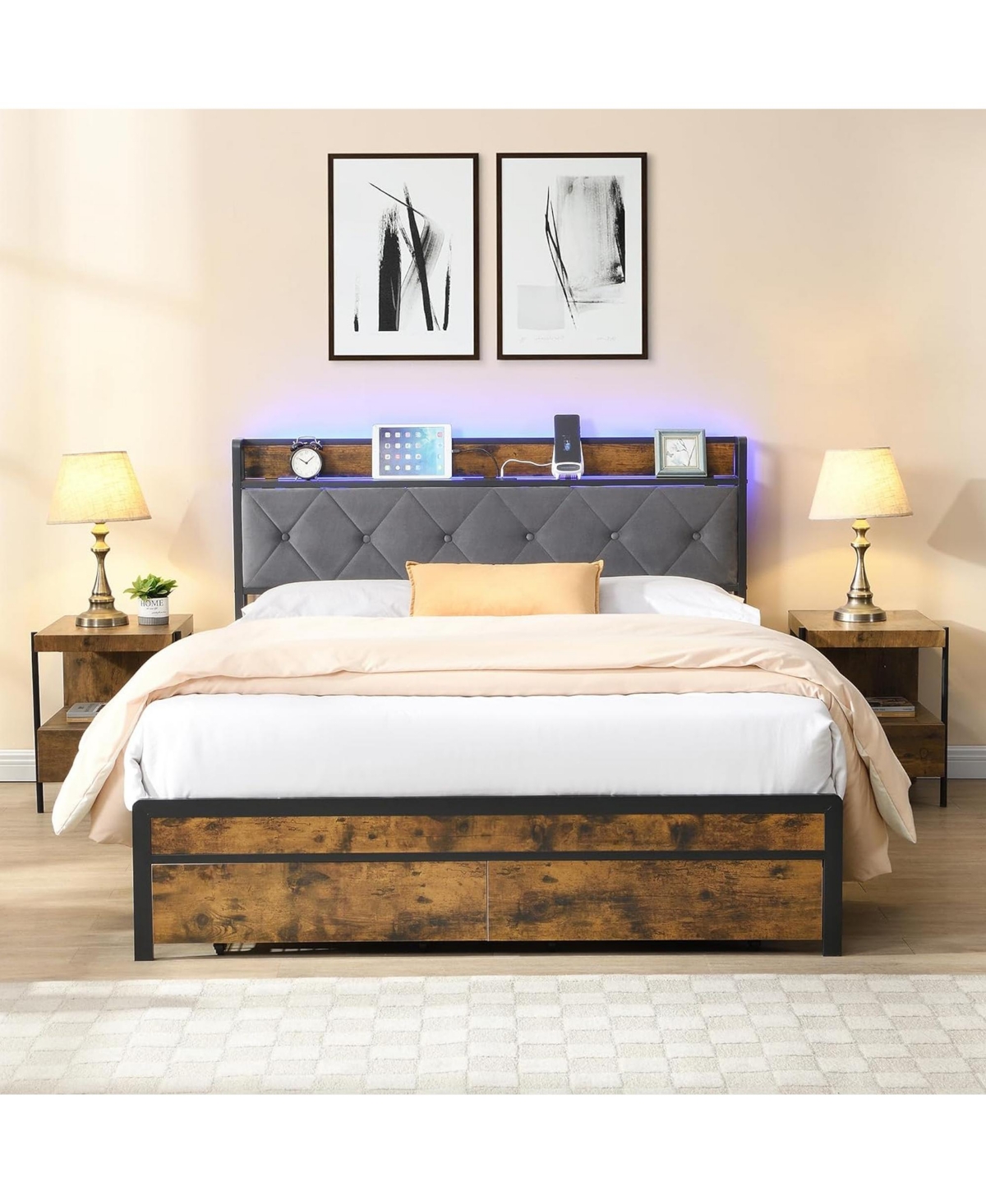Click here for Rainsken Queen Size Heavy Duty Metal Platform Bed... prices