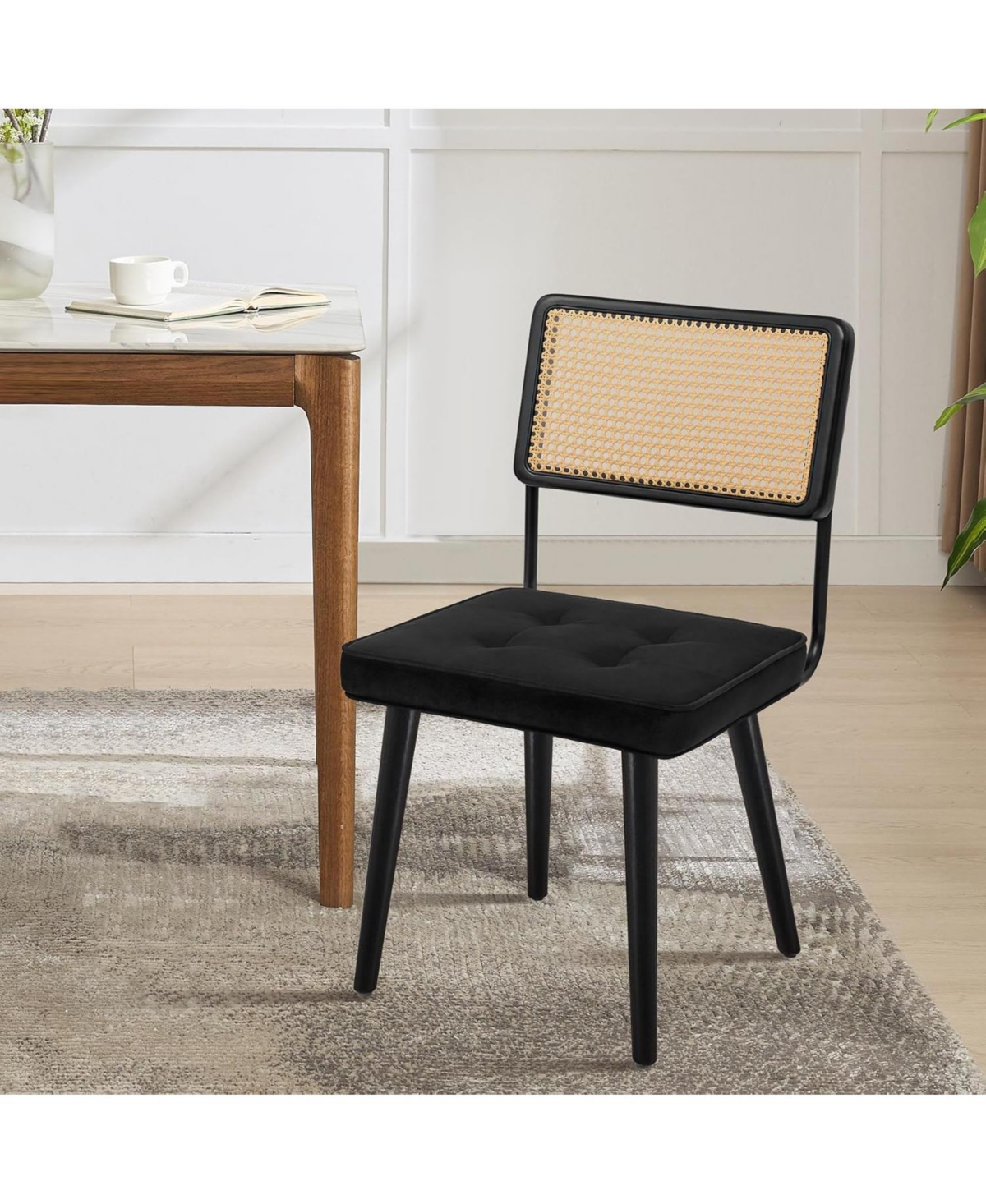 Click here for gaomon Natural Rattan Dining Chair  Upholstered Bo... prices