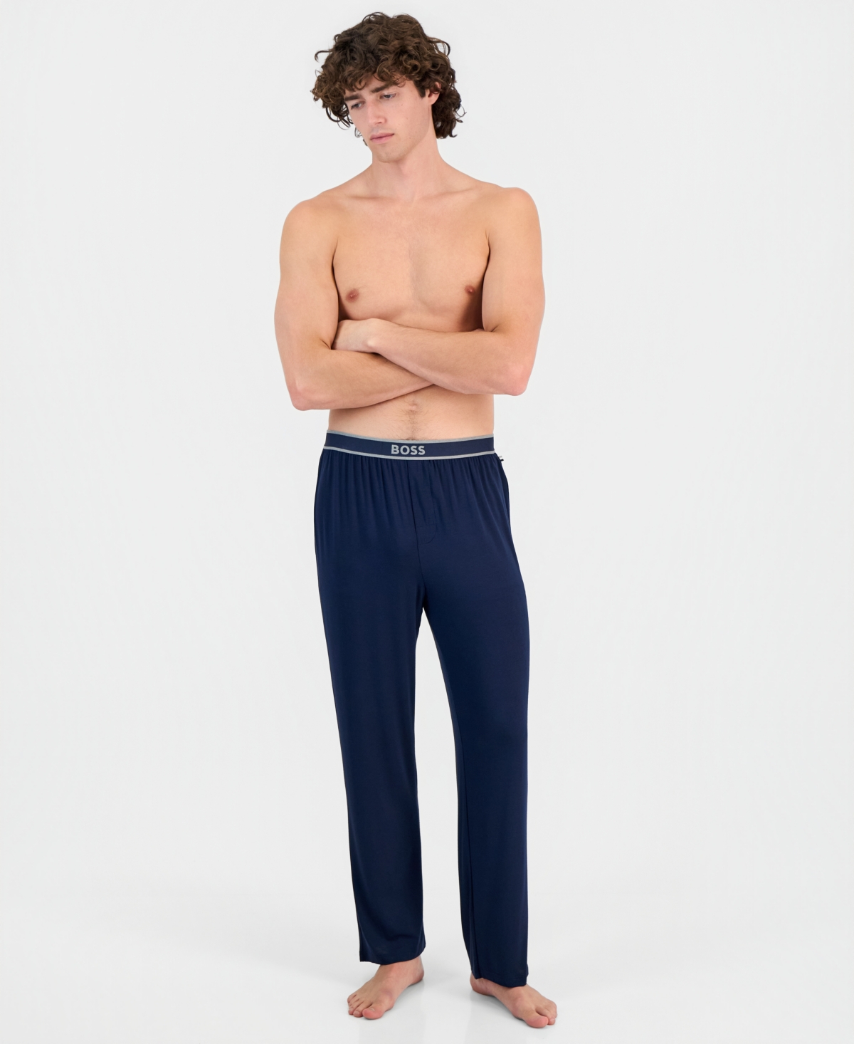 Click here for Hugo Boss Mens Modal-Blend Mid-Rise Comfort Pants... prices