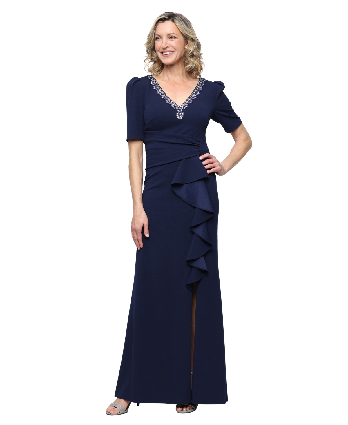 Click here for Alex Evenings Womens Embellished V-Neck Ball Gown... prices
