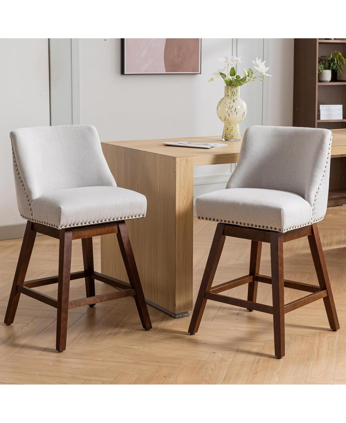 Click here for Rainsken Swivel Bar Stools Set of 2  Modern Uphols... prices