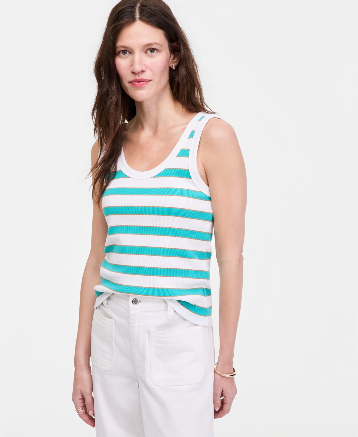 Click here for On 34th Womens Tonni Stripe Scoop-Neck Tank Top  M... prices