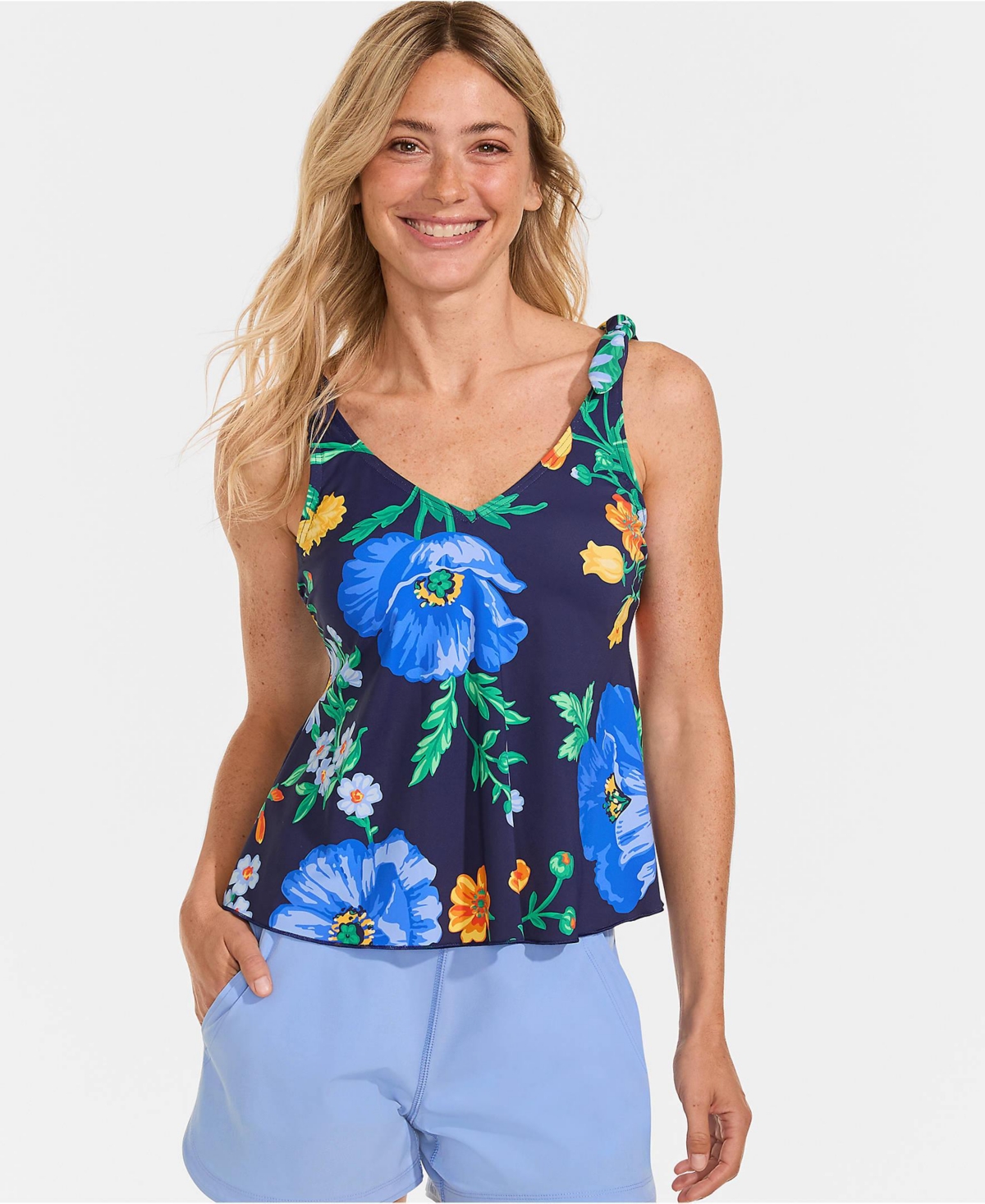 Click here for Lands End Womens Dd-Cup Tie Shoulder Flutter Tanki... prices