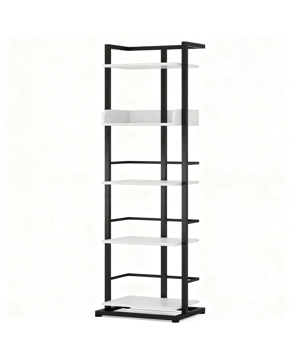Click here for Yigii 5 Tier Narrow Wood Bookcase Metal Edge Indus... prices