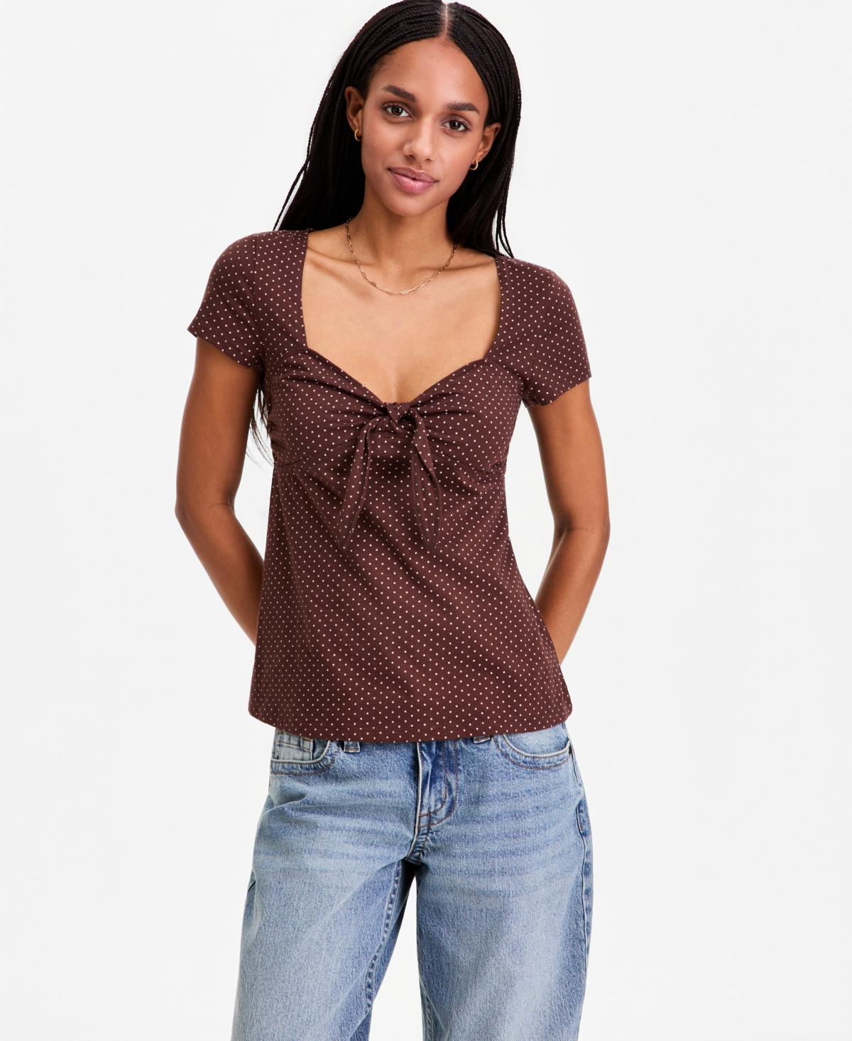 Click here for Hippie Rose Juniors Bunny-Tie Short-Sleeve Sweethe... prices