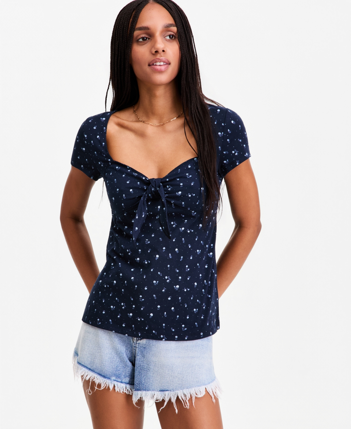Click here for Hippie Rose Juniors Bunny-Tie Short-Sleeve Sweethe... prices