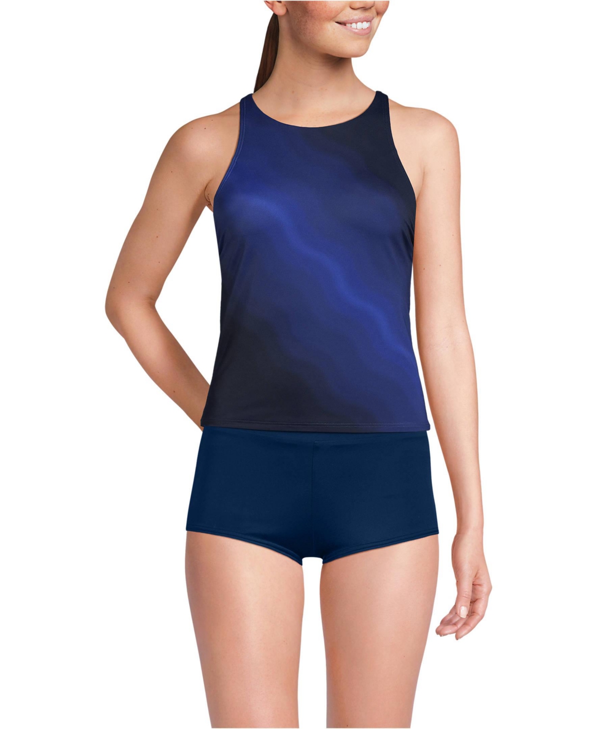 Click here for Lands End Womens D-Cup Tugless High Neck Strappy B... prices