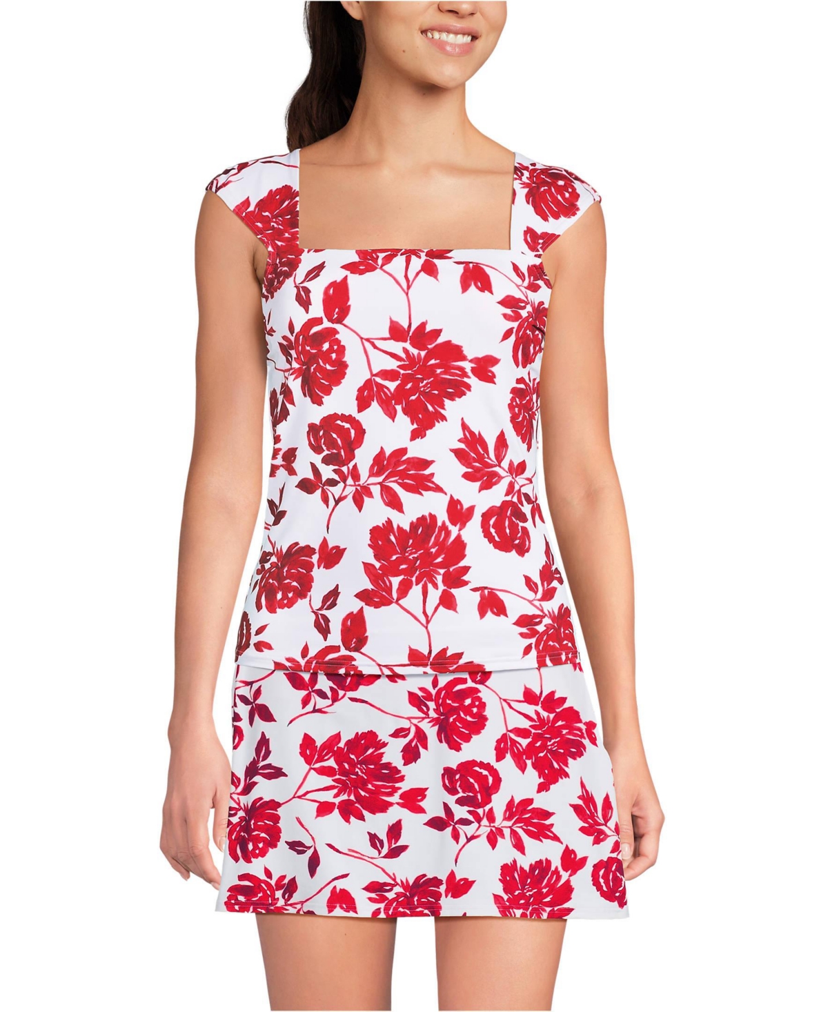 Click here for Lands End Womens Square Neck Underwire Tankini Top... prices