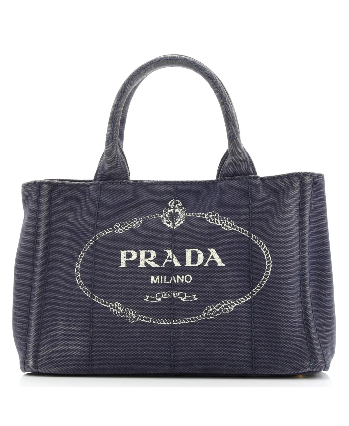 Click here for Pre-Owned Prada Mini Canapa Tote Denim - Blue prices