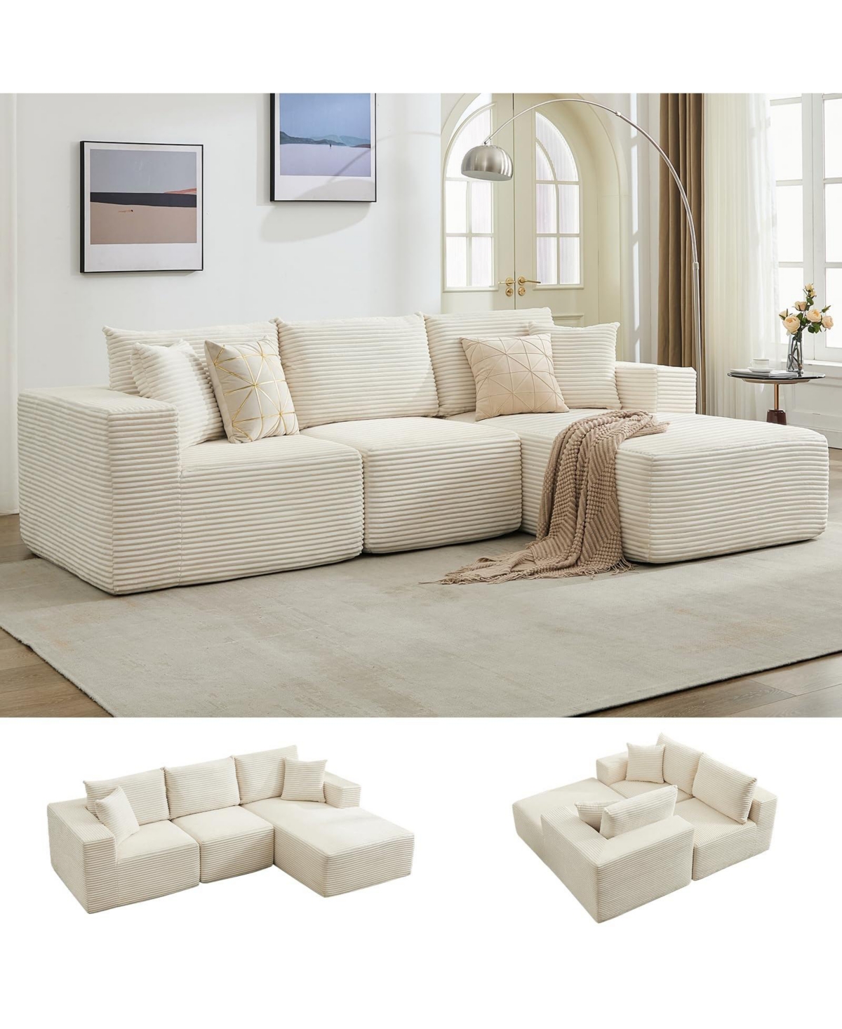 Click here for gaomon 108" Modular L-Shaped Cloud Couch  Rev... prices