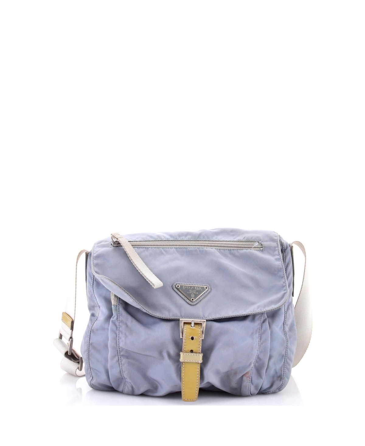 Click here for Pre-Owned Prada Small Buckle Messenger Bag Tessuto... prices