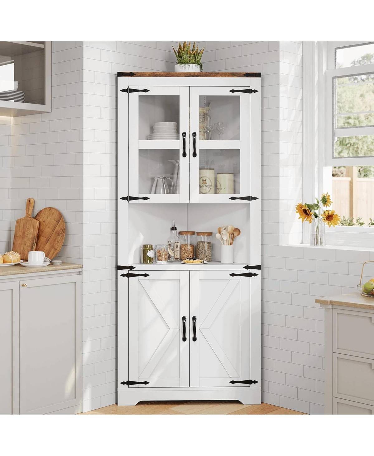 Click here for gaomon Tall Corner Cabinet Farmhouse Corner Storag... prices
