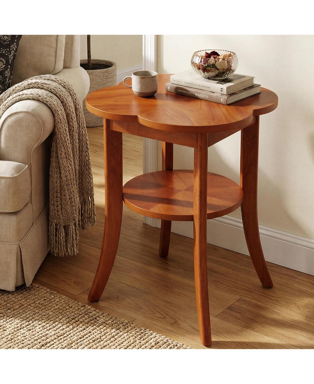 Click here for Tribesigns Solid Wood End Table  2-Tier Sofa Side... prices