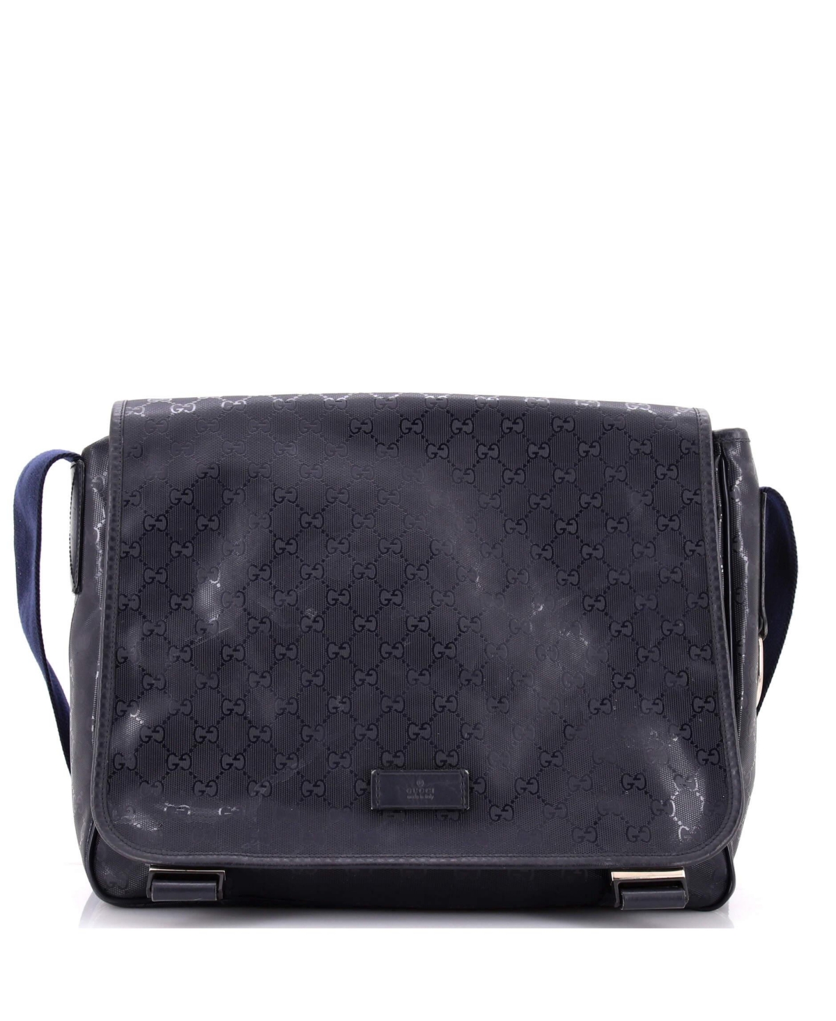 Click here for Pre-Owned Gucci Diaper Flap Bag Gg Imprime - Blue prices