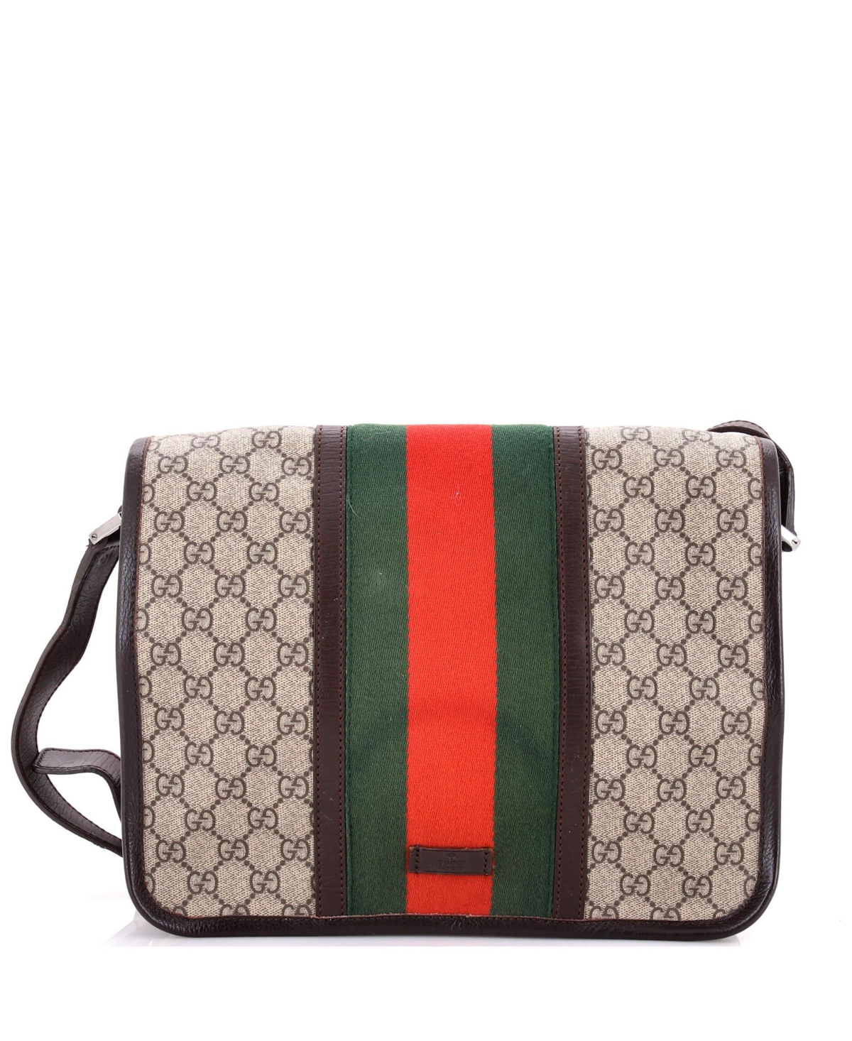 Click here for Pre-Owned Gucci Medium Web Flap Messenger Bag Gg C... prices