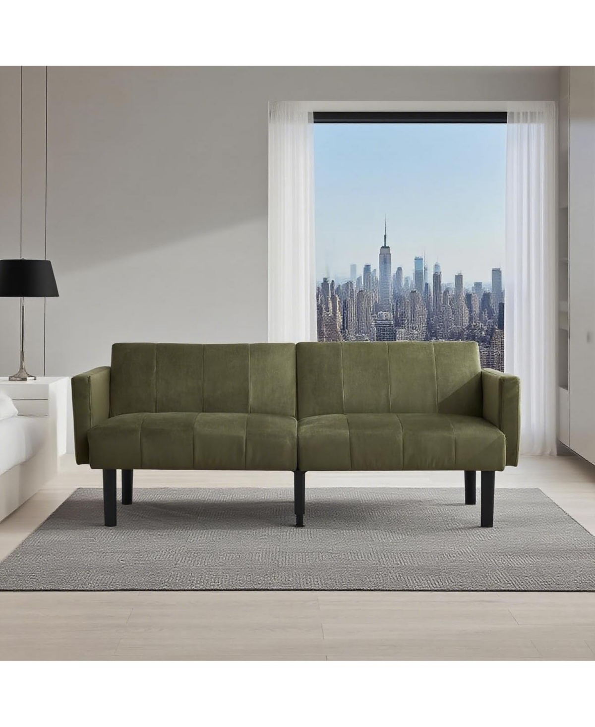 Click here for gaomon 75.5" Linen Flannel Double Sofa Bed  3... prices