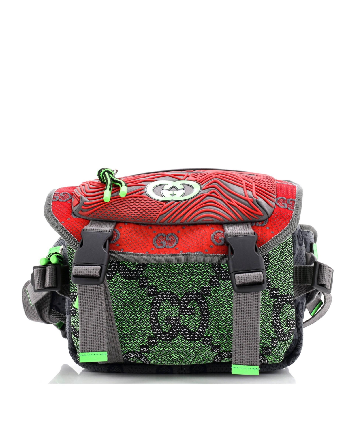Click here for Pre-Owned Gucci Buckle Flap Chest Strap Backpack G... prices