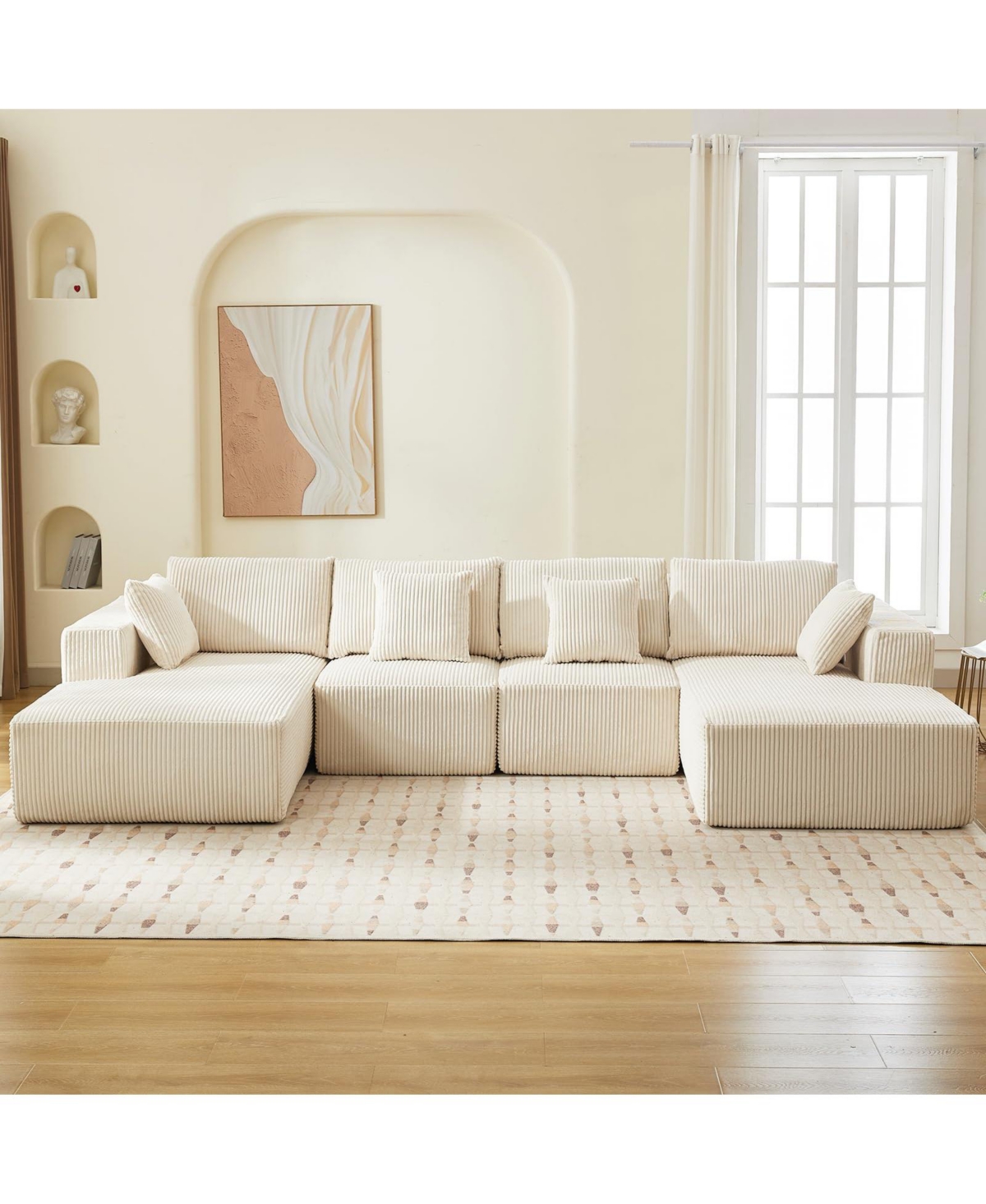 Click here for gaomon 137" U-Shaped Modular Sectional Sofa... prices