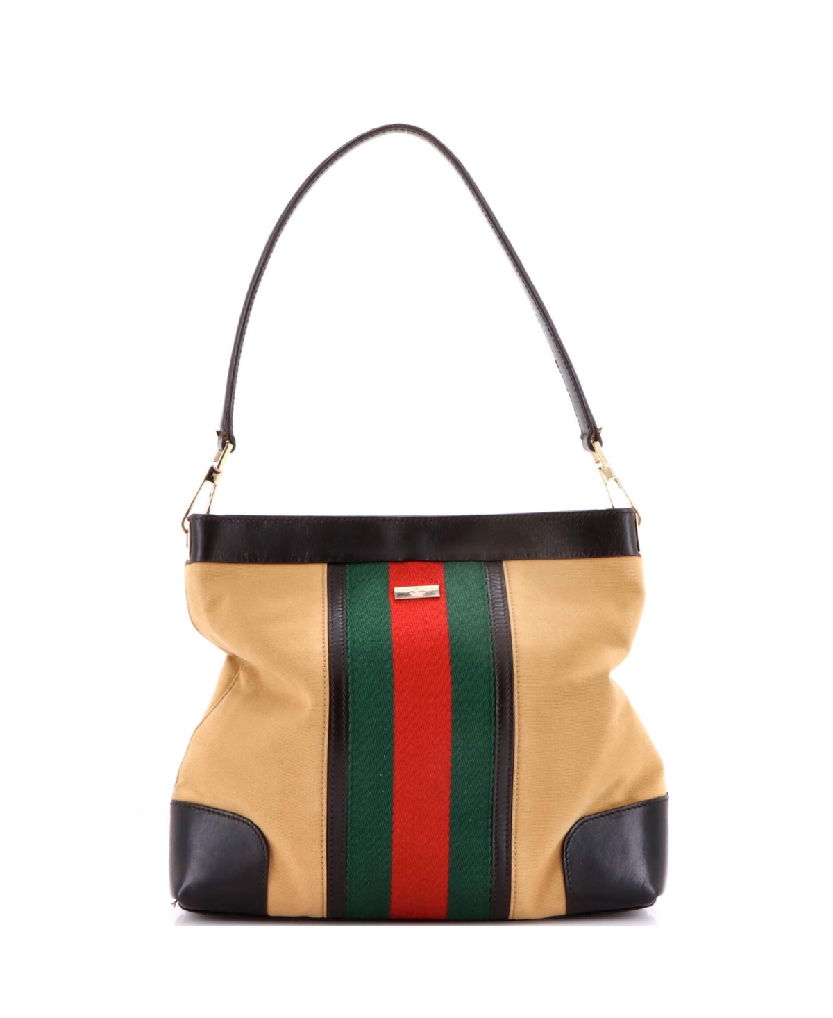 Click here for Pre-Owned Gucci Vintage Web Shoulder Bag Canvas an... prices