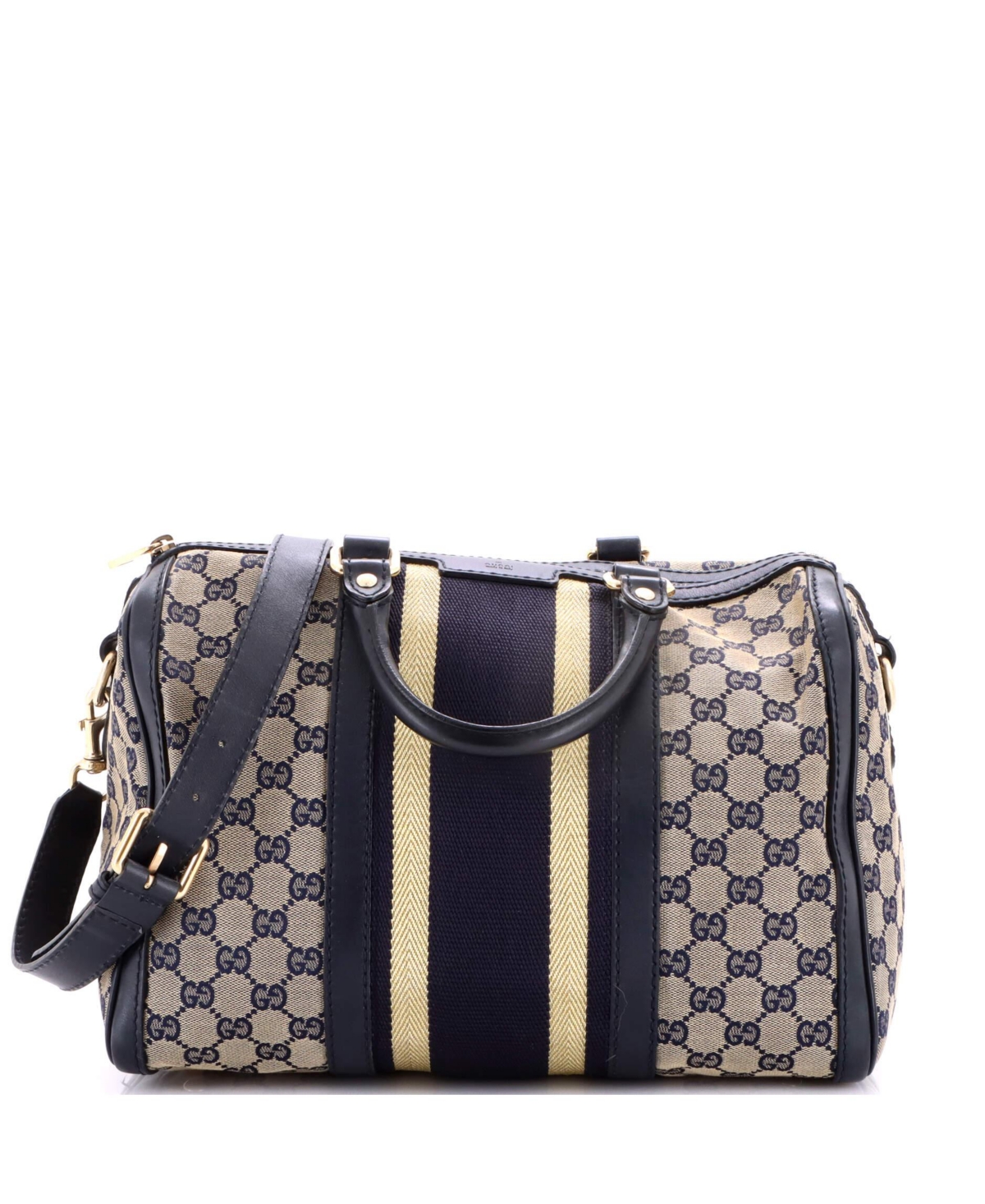 Click here for Pre-Owned Gucci Medium Vintage Web Boston Bag Gg C... prices