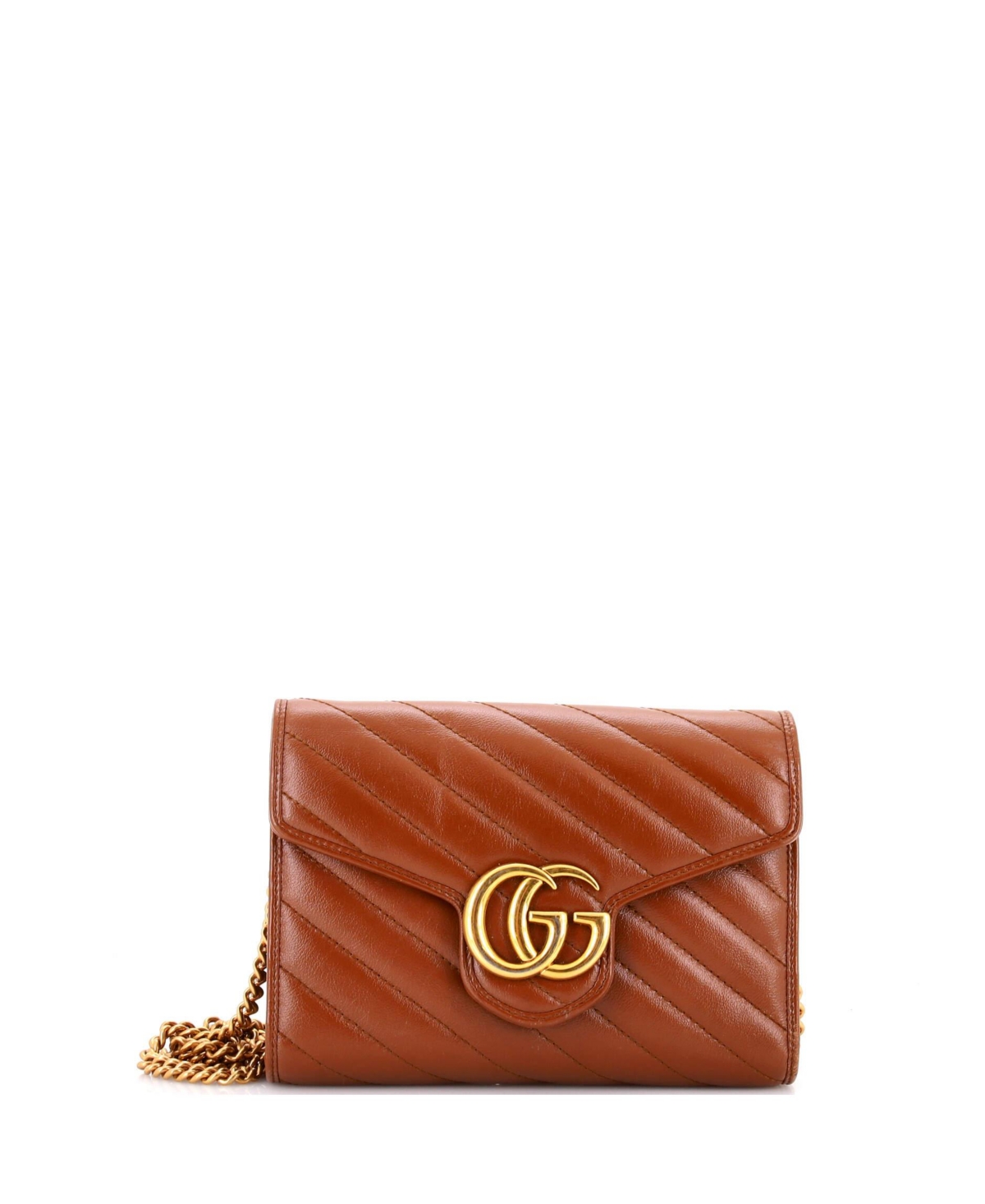 Click here for Pre-Owned Gucci Mini Gg Marmont Chain Wallet Matel... prices